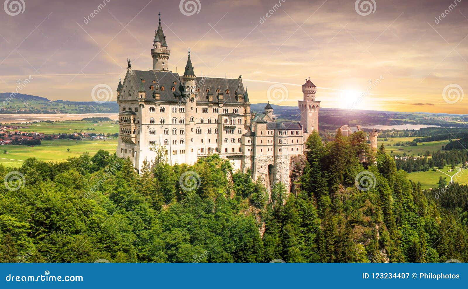 Nice View of Neuschwanstein Castle in Bavaria, Germany, Europe ...