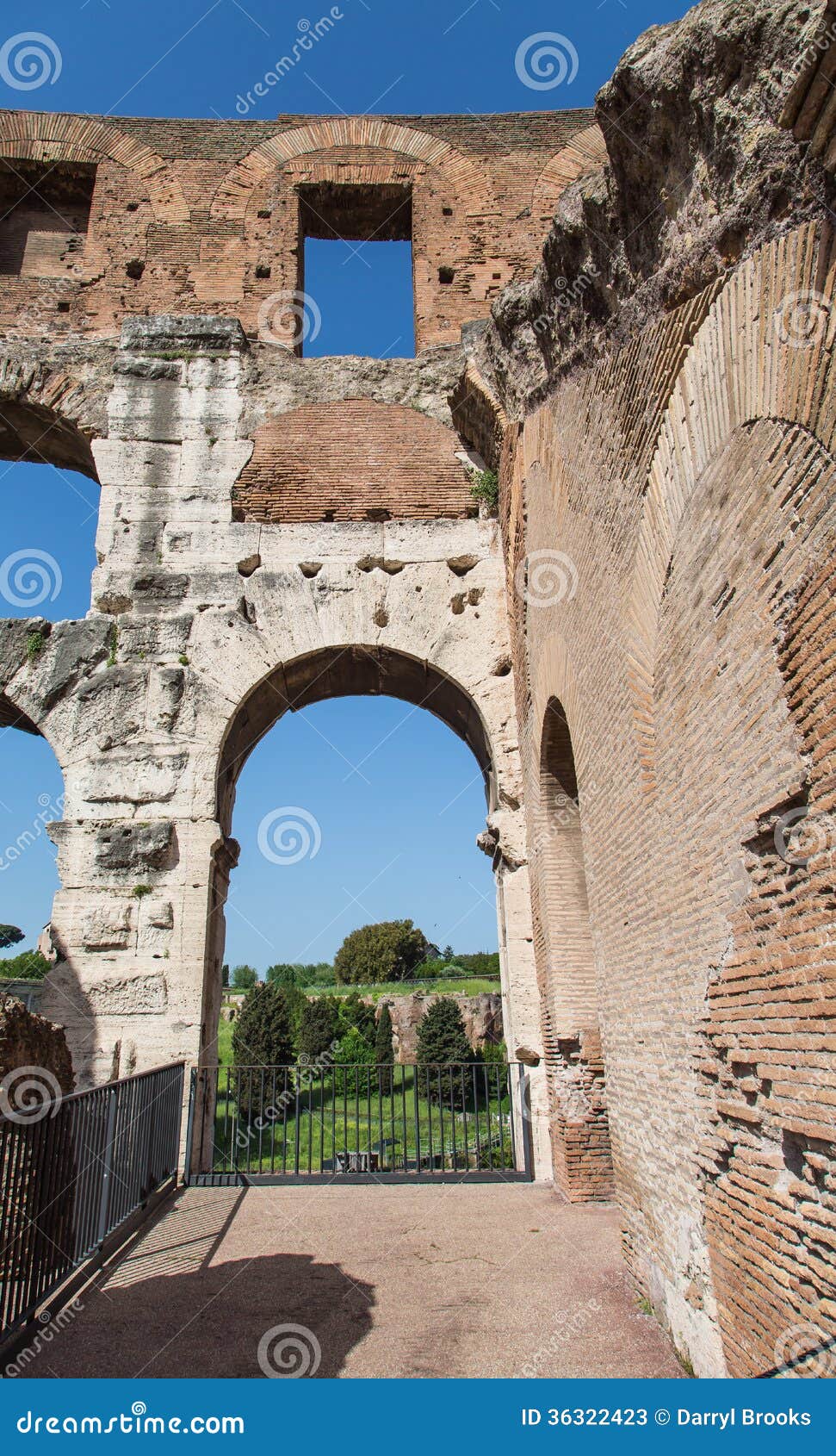 Nice View through Old Roman Arch Stock Image - Image of famous, arch ...