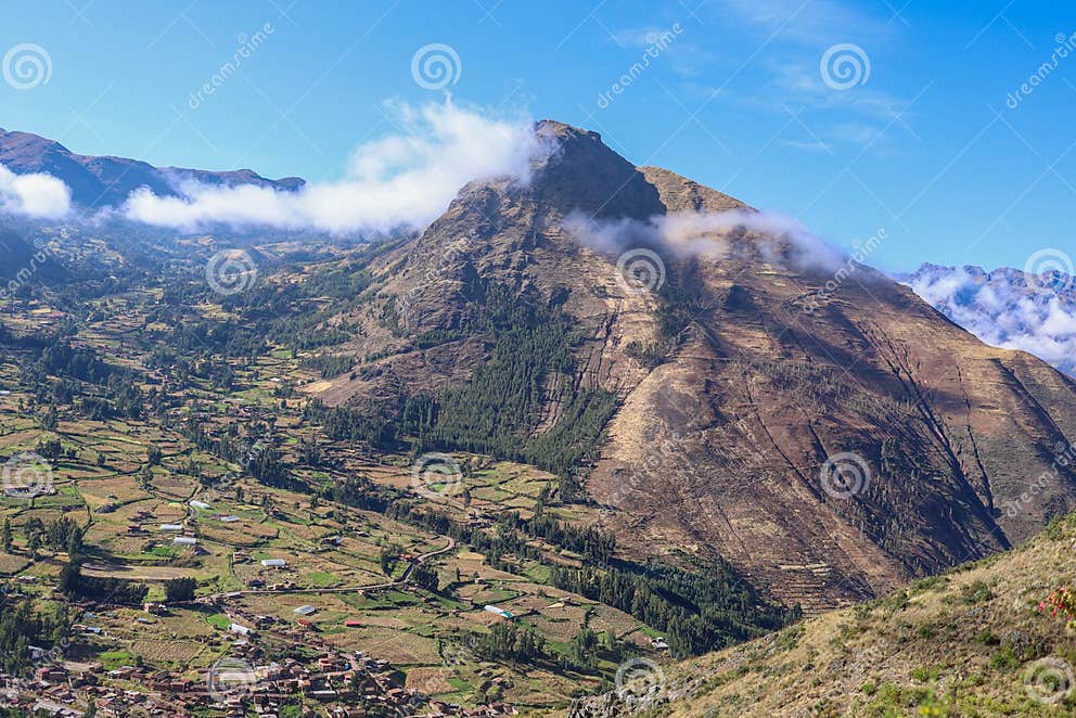 Nice View of the Town of Pisac from the Ruins with the Same Name in ...