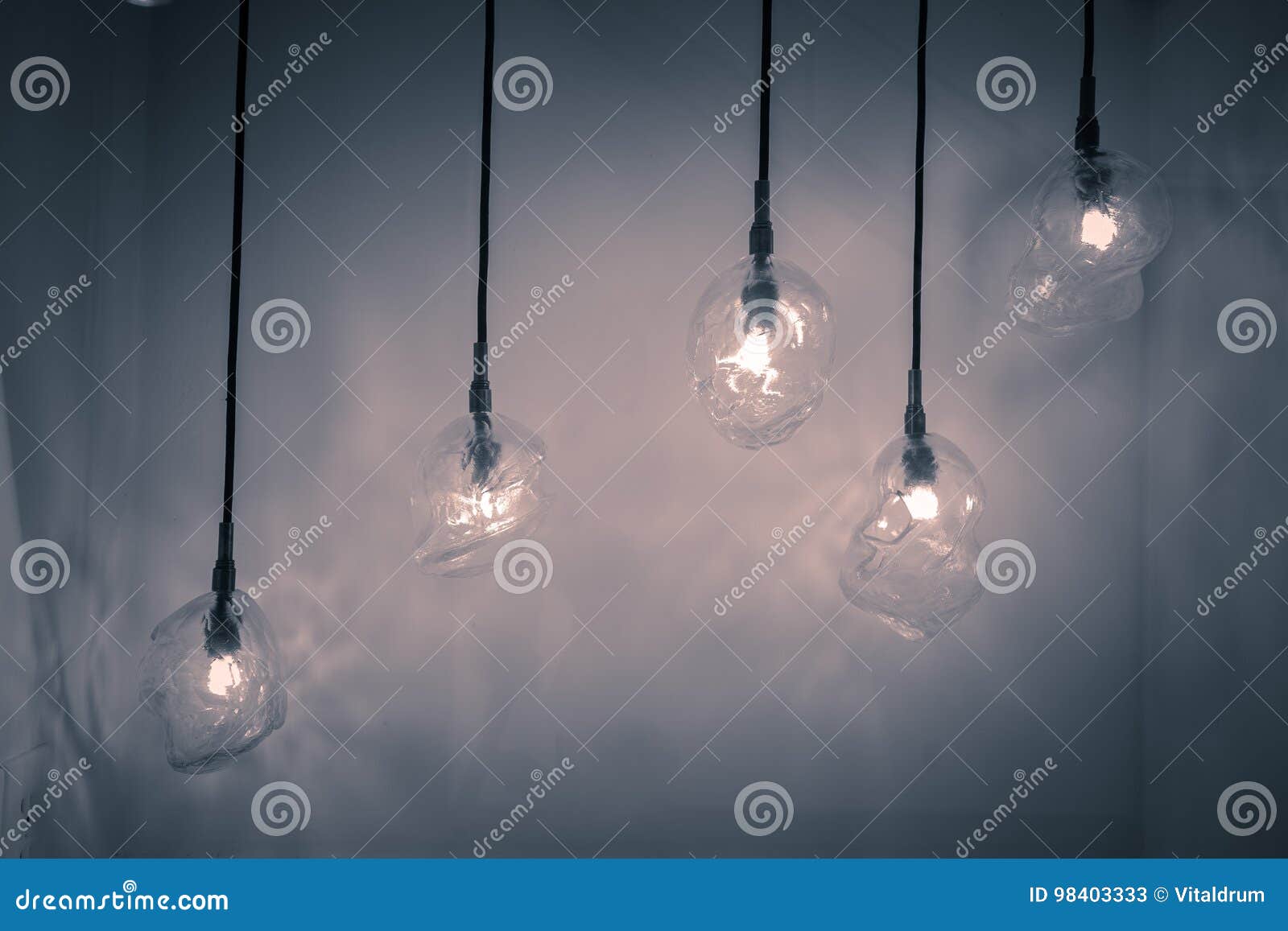 Nice View of Warm Decorated Electrical Lights on Dark Background Stock ...