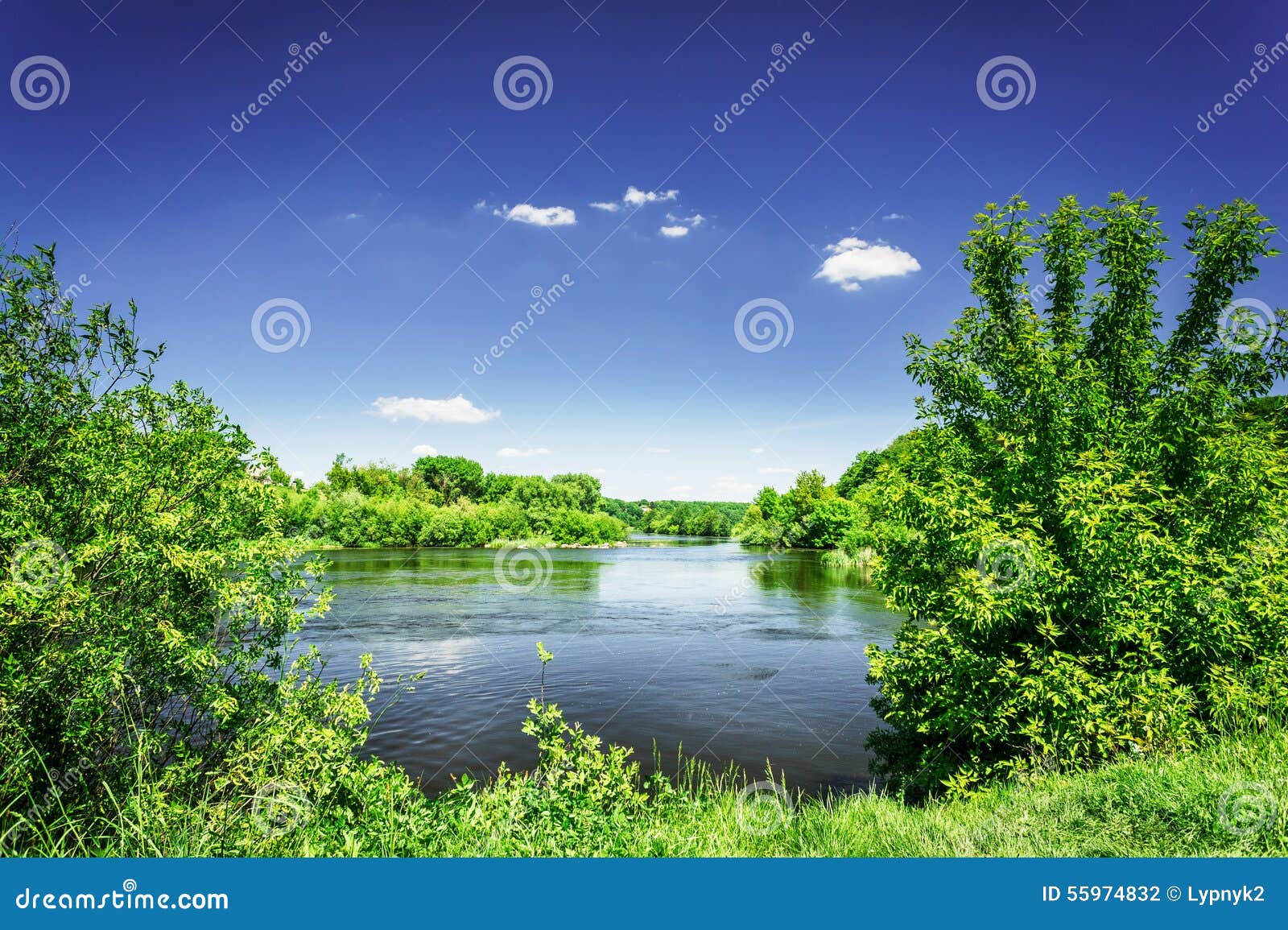 Nice View of Wonderful River and Blue Sky. Stock Photo - Image of ...