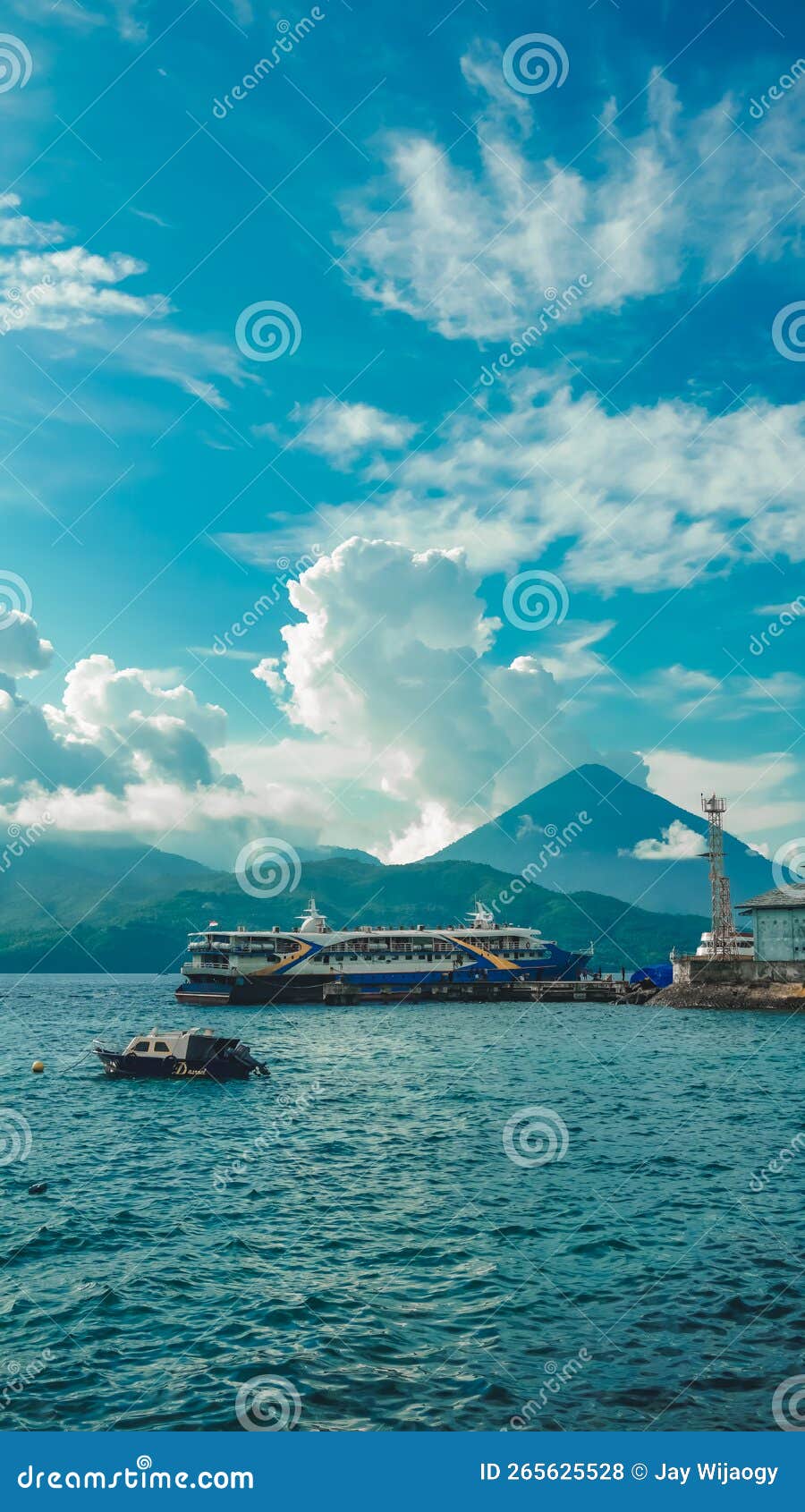 Nice View for Your Wallpaper, Sea Mountain and Bkue Sky Editorial Stock ...