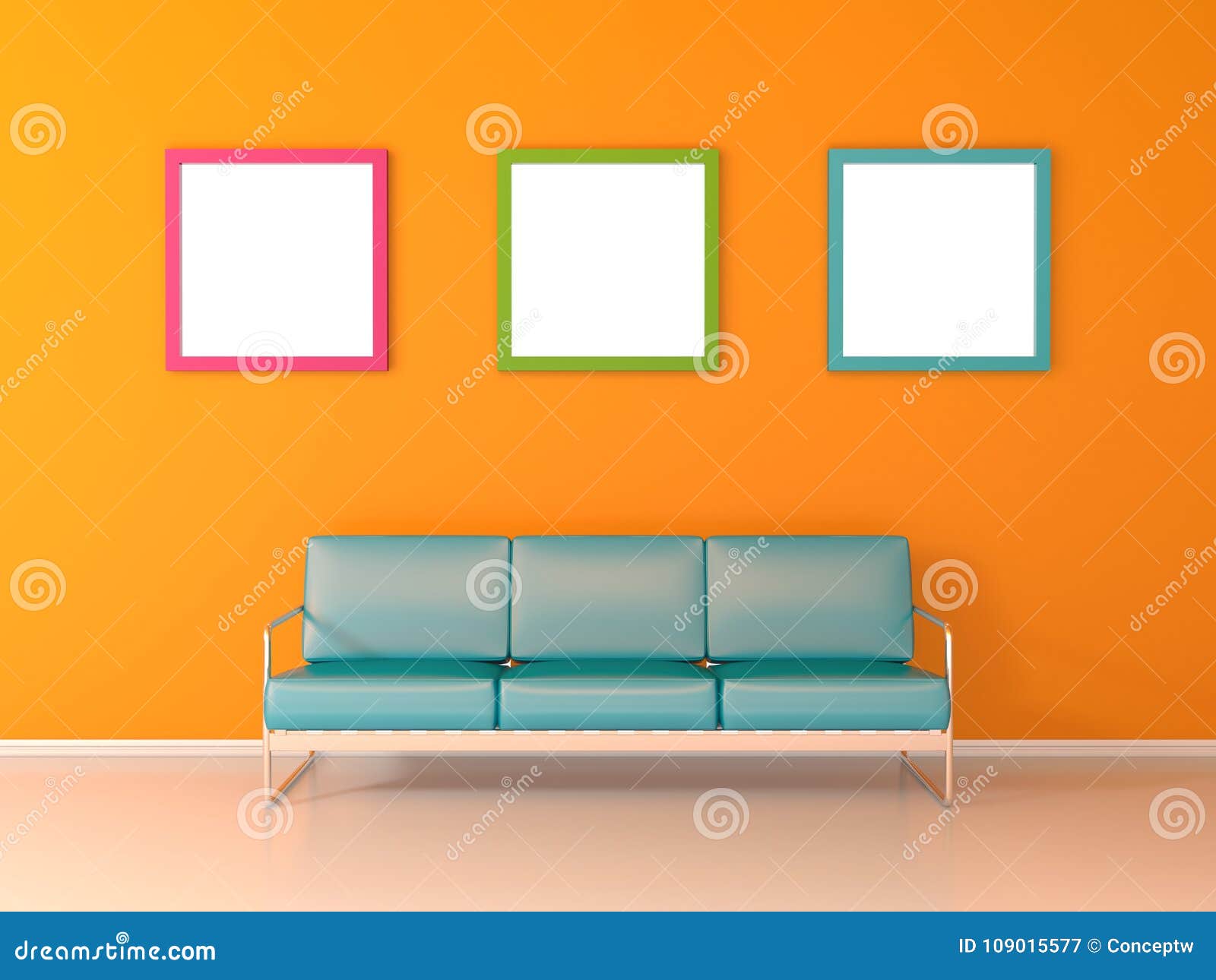Nice Waiting Room with Yellow Wall Stock Illustration - Illustration of ...