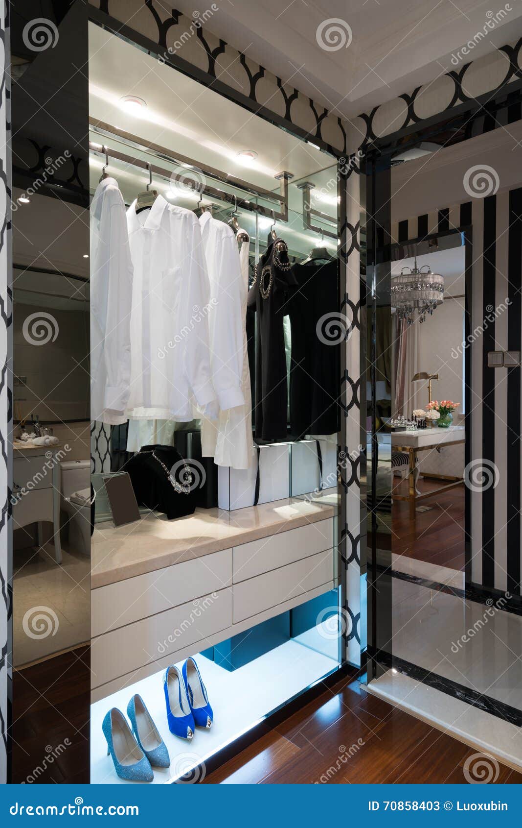 Nice wardrobe stock image. Image of clothes, indoor, decoration - 70858403
