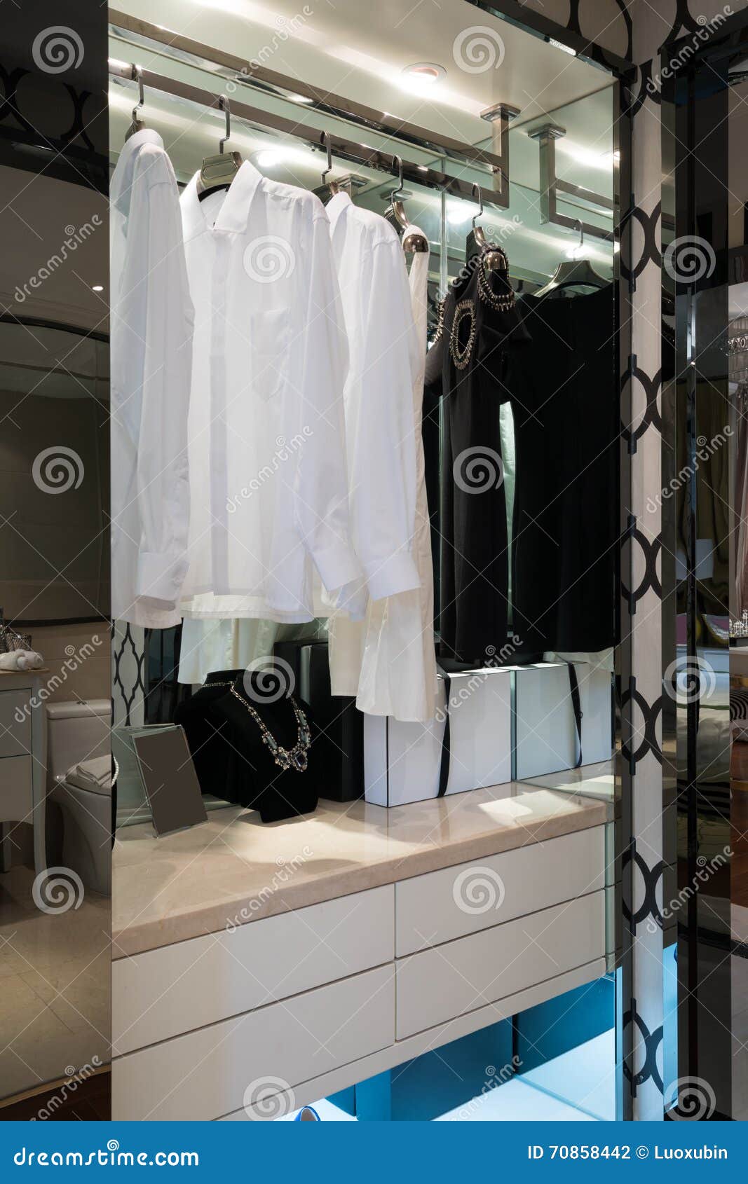 Nice wardrobe stock photo. Image of mirror, house, modern - 70858442