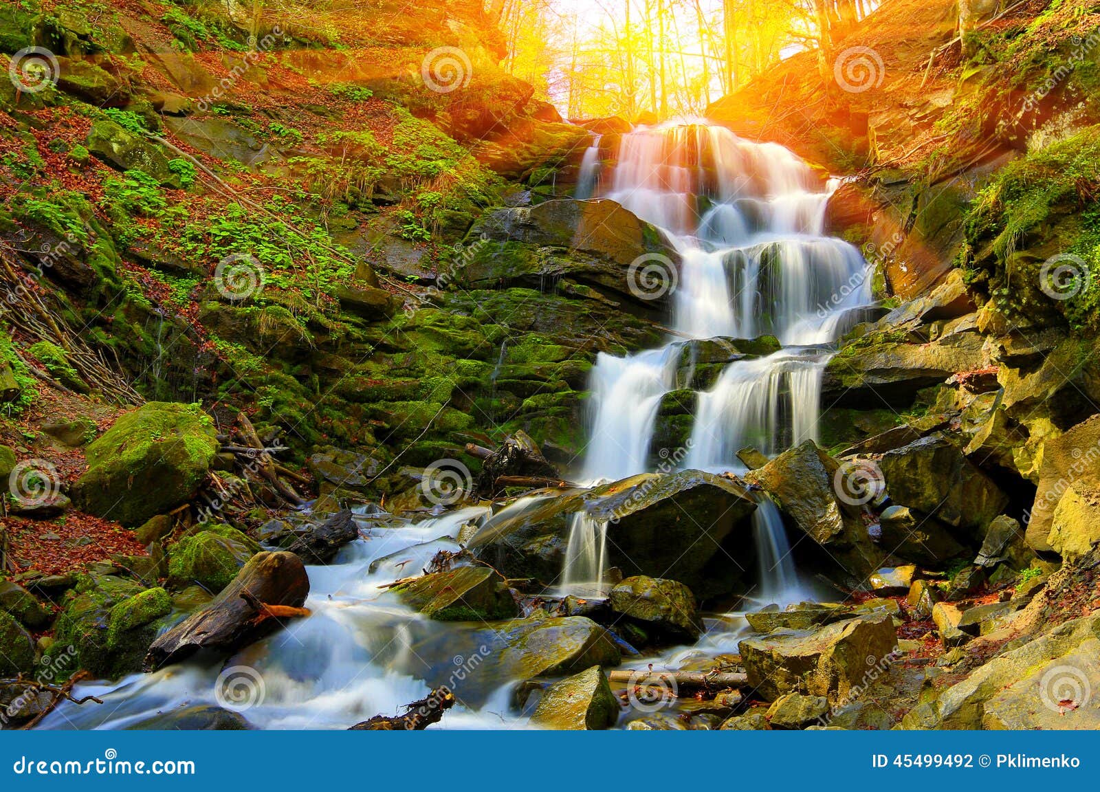 Nice waterfall stock photo. Image of moss, green, beauty - 45499492