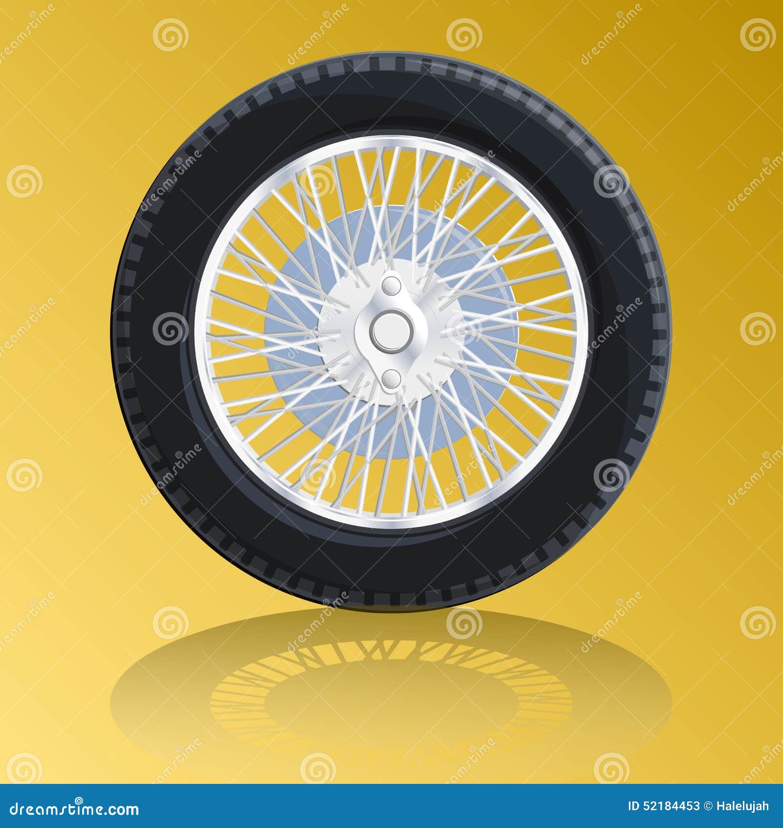 Nice Wheel With Spokes For Old Car Bugatti. Cartoon Vector ...