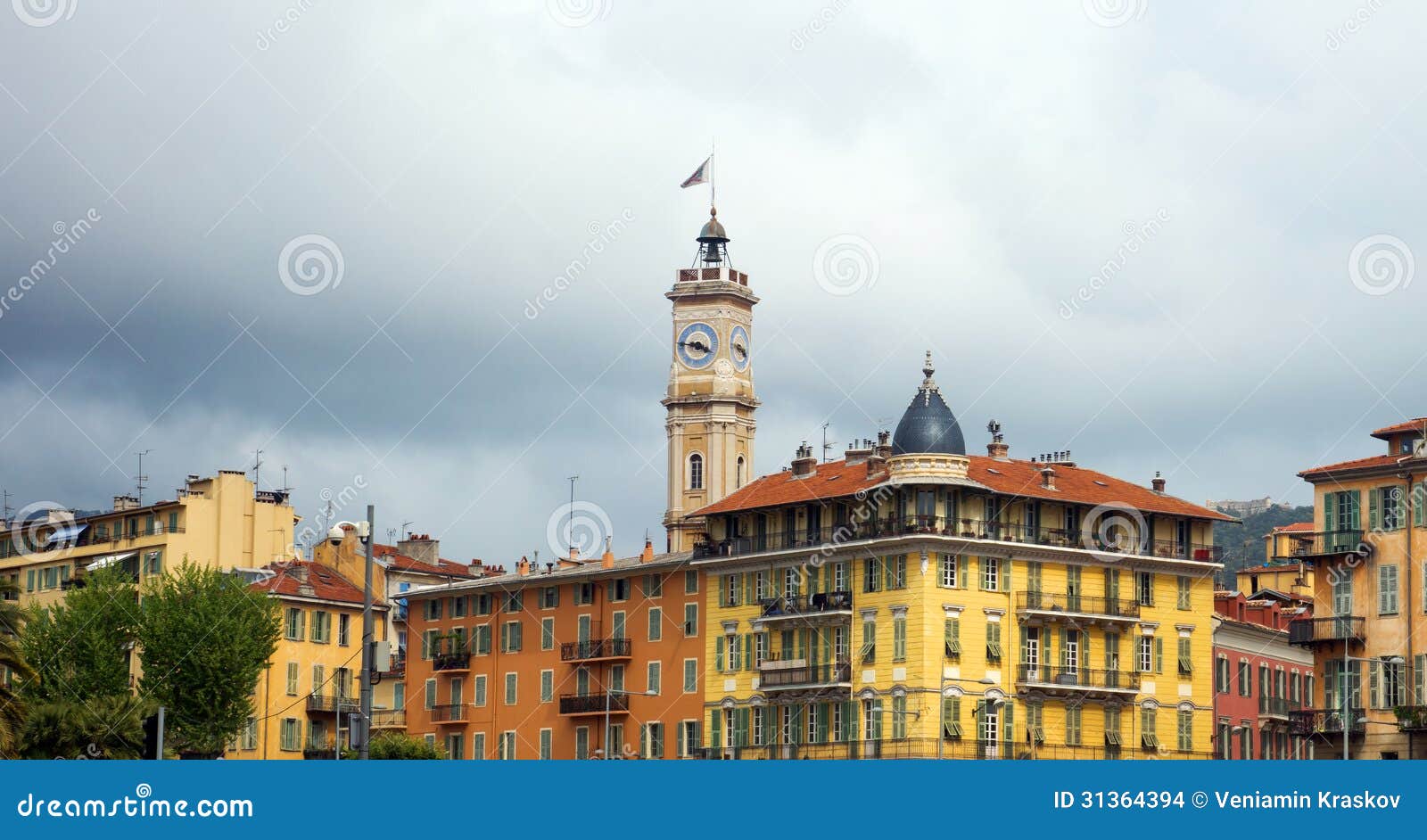 Nice - Wide Angle View on Old Tower Stock Photo - Image of cityscape ...