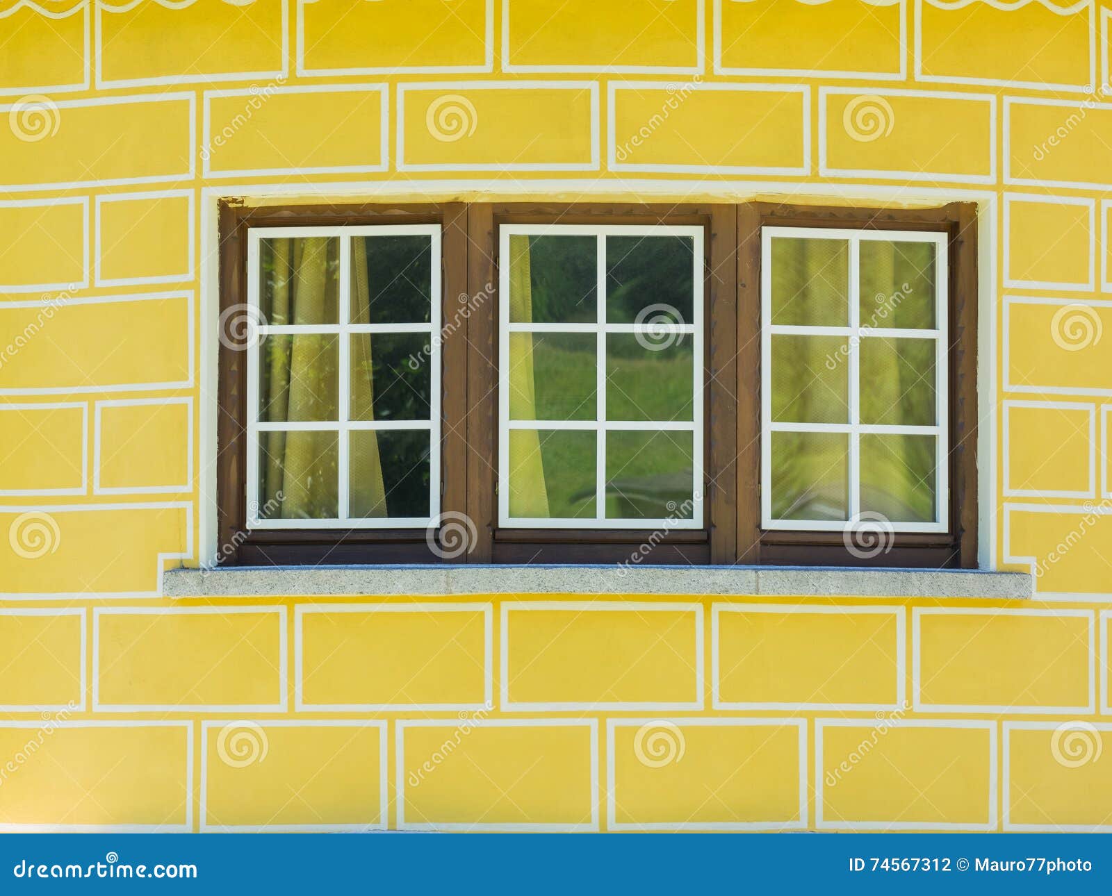 Nice windows stock photo. Image of glass, three, curtains - 74567312