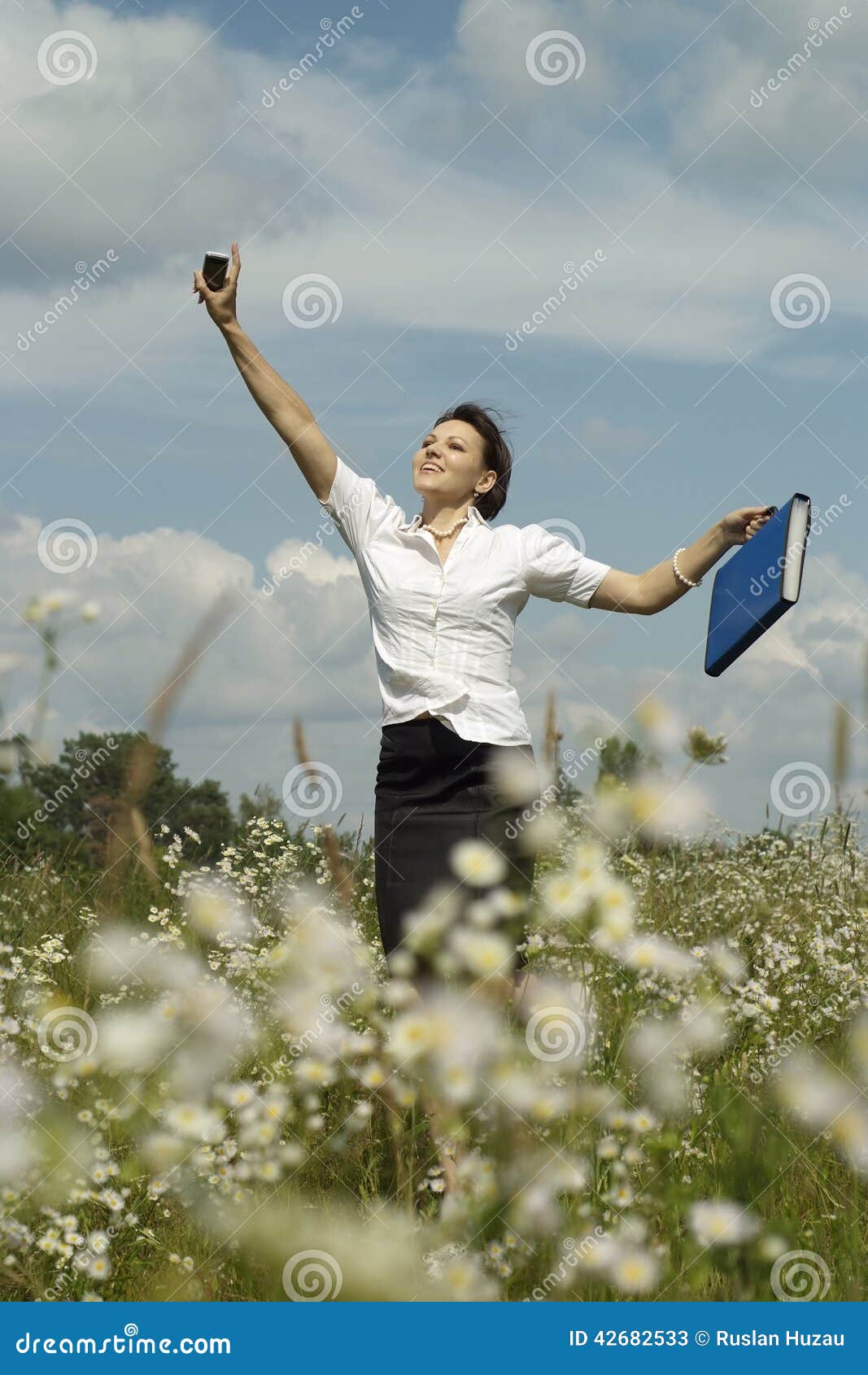 Nice Woman Have Rest on the Nature Stock Image - Image of people ...