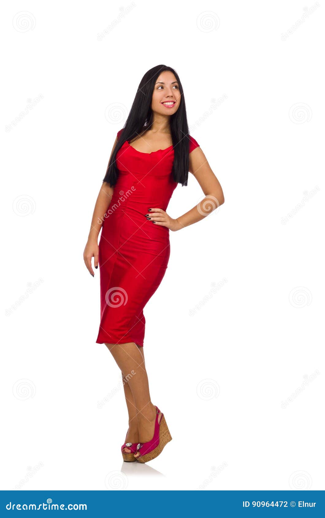 The Nice Woman Model Isolated On The White Background Stock Photo ...