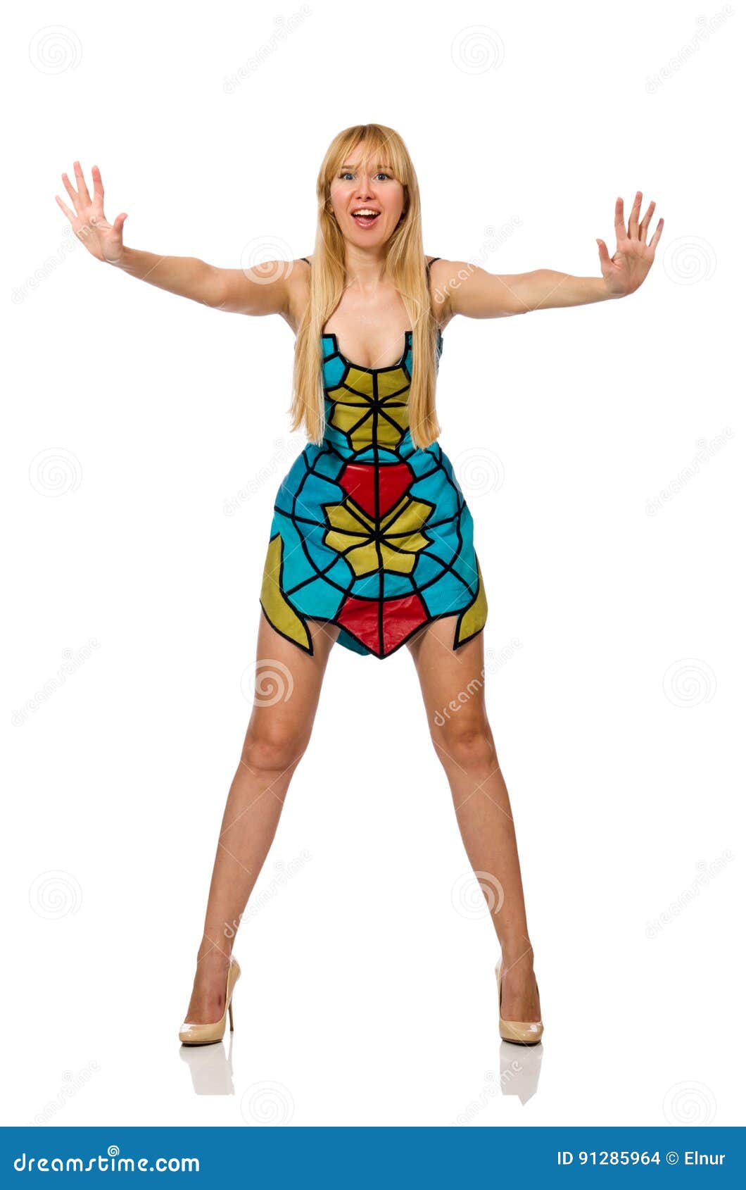 The Nice Woman Model Isolated on the White Background Stock Photo ...