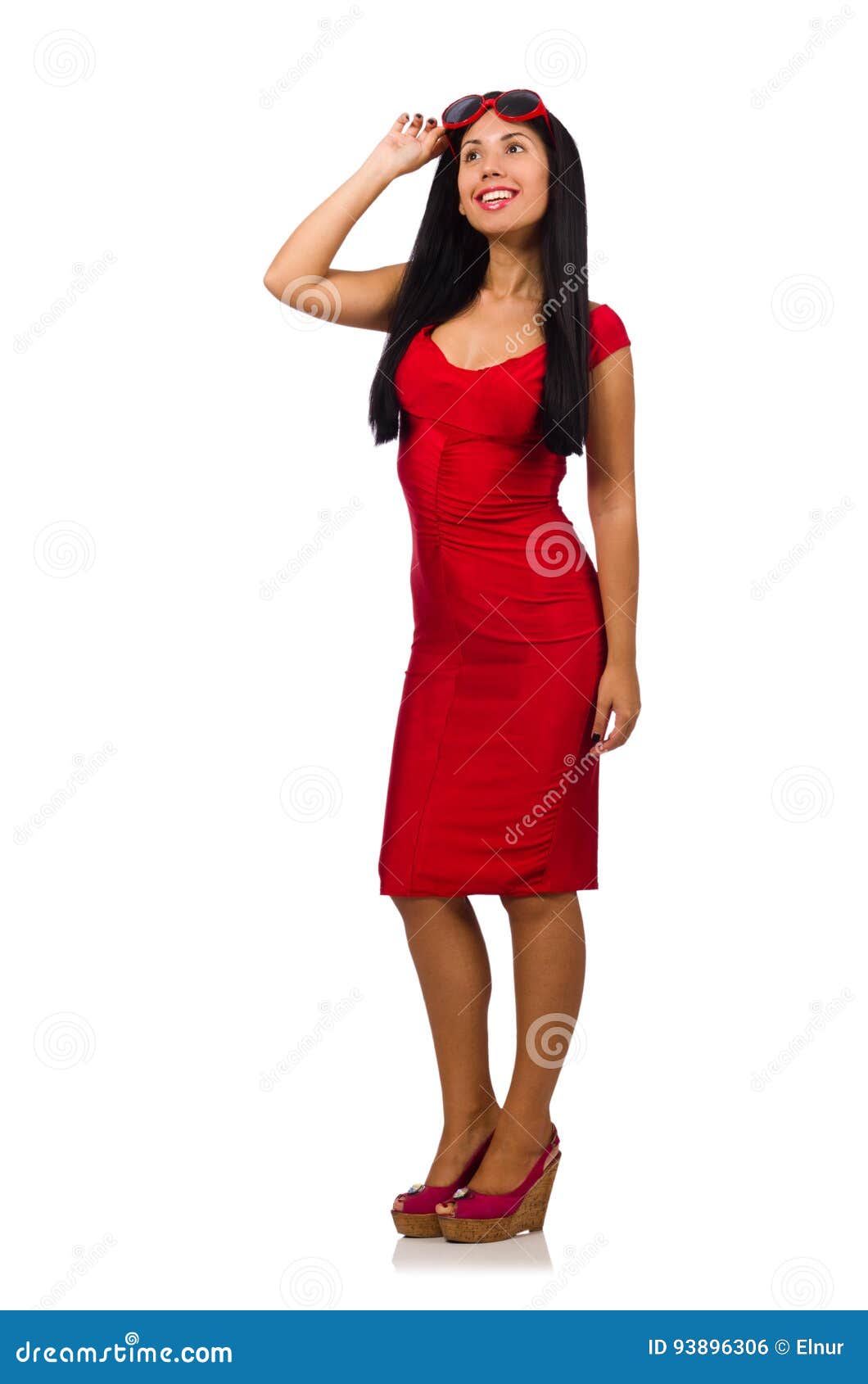 The Nice Woman Model Isolated on the White Background Stock Photo ...