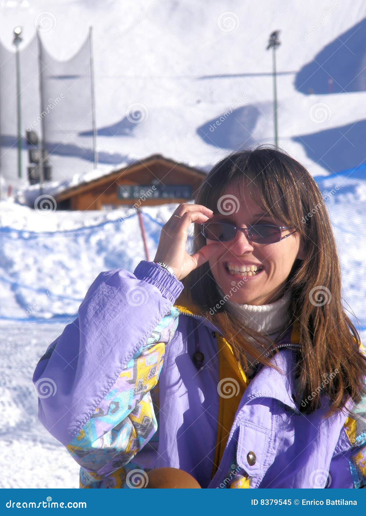 Nice woman in snow stock image. Image of portrait, cold - 8379545