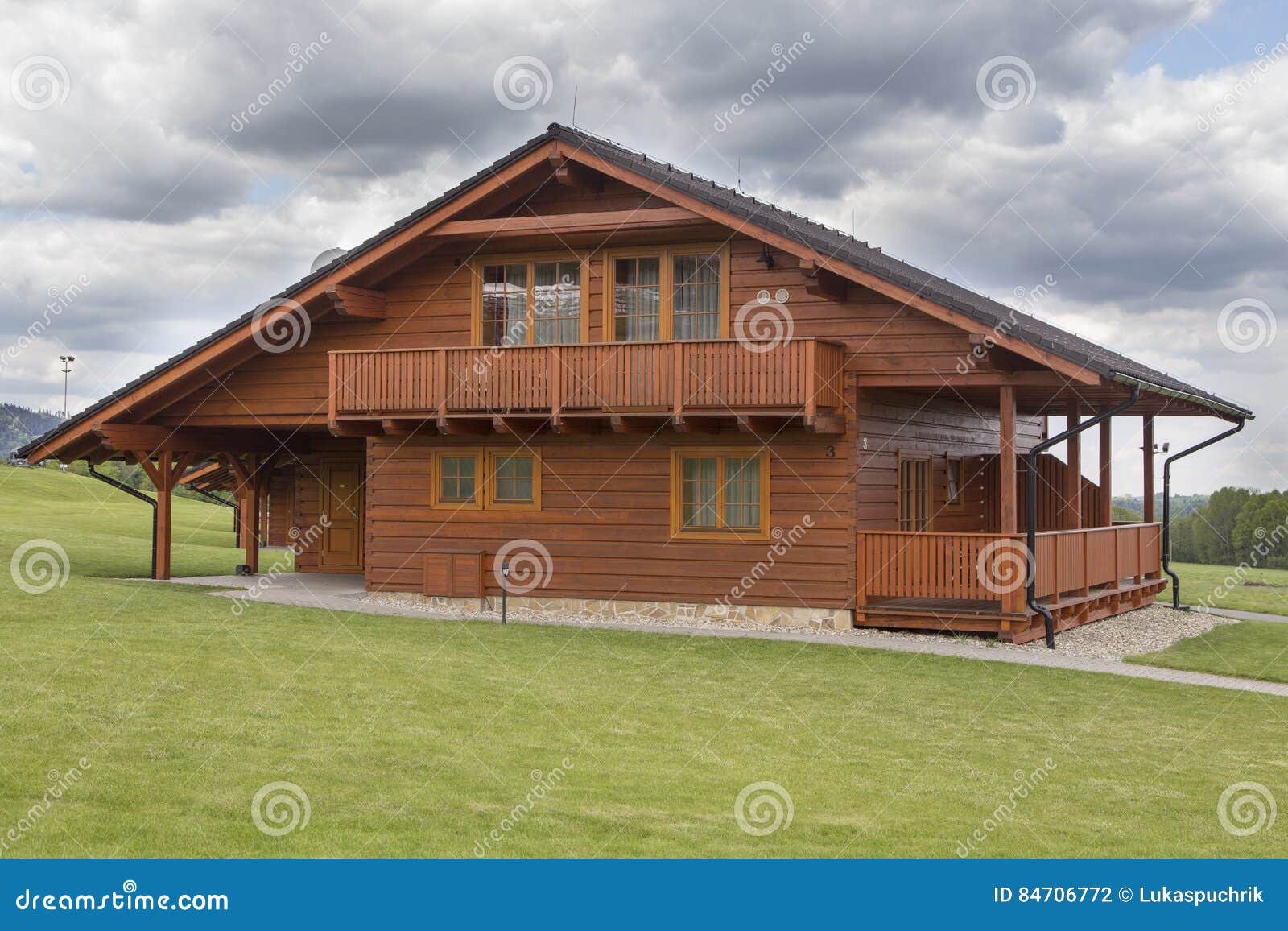 Nice wooden house stock photo. Image of estate, exterior - 84706772