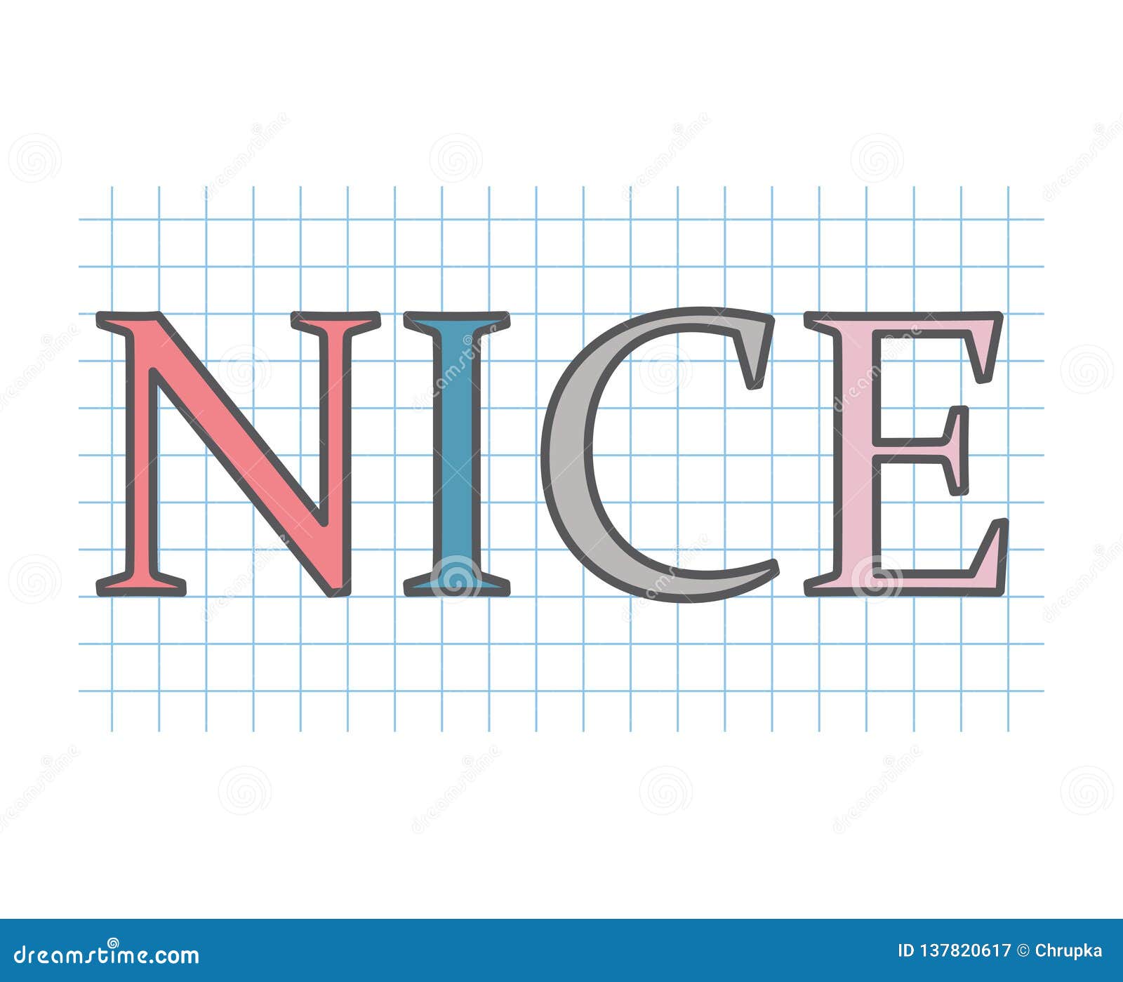 Nice Word on Checkered Paper Texture Stock Vector - Illustration of ...