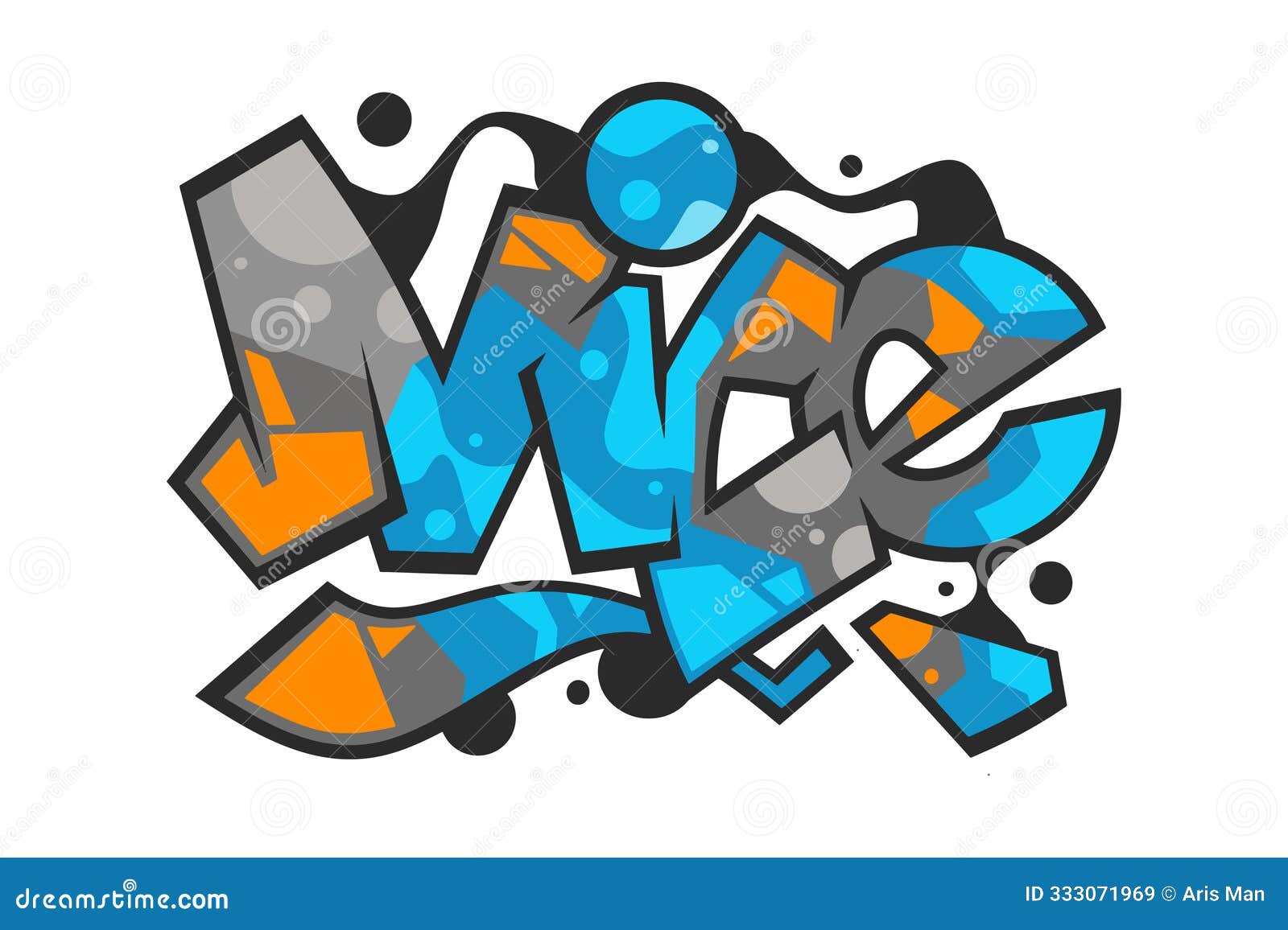 Nice Word Graffiti Text Sticker Illustration Stock Vector ...