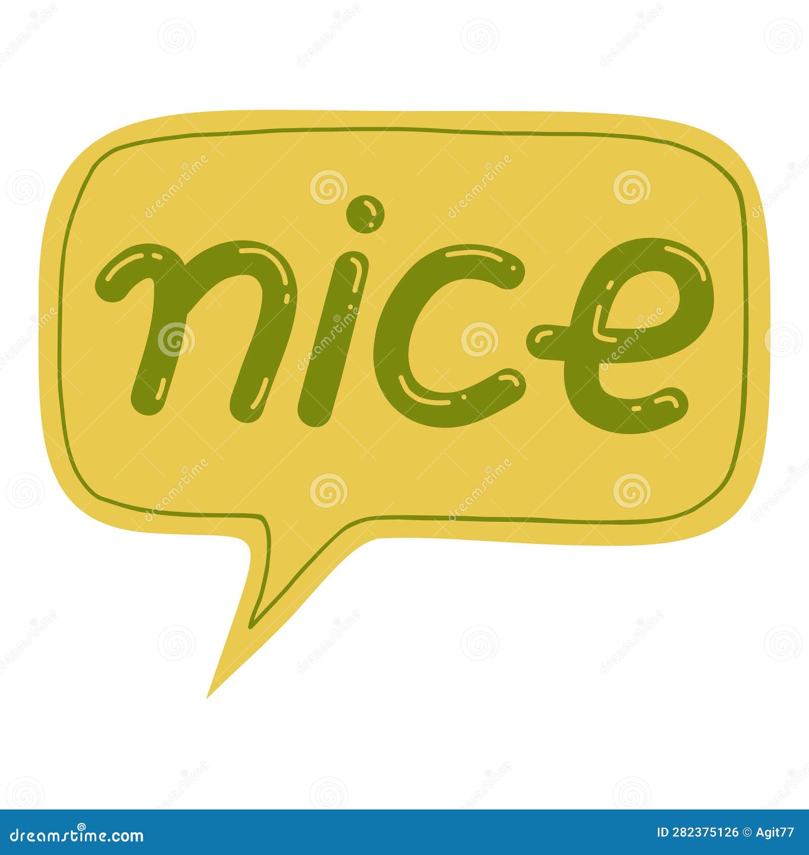 Nice Word Speech Bubble Cloud Chat Lettering Vector Stock Vector ...