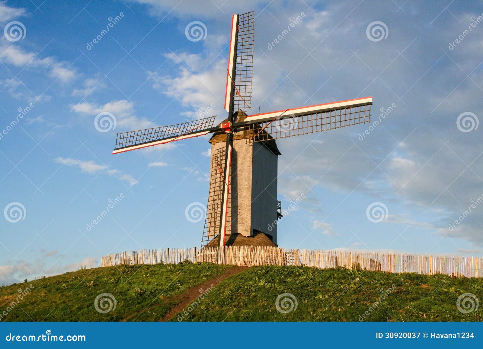 Nice Working Windmill in Flanders Fields. Stock Image - Image of europe ...
