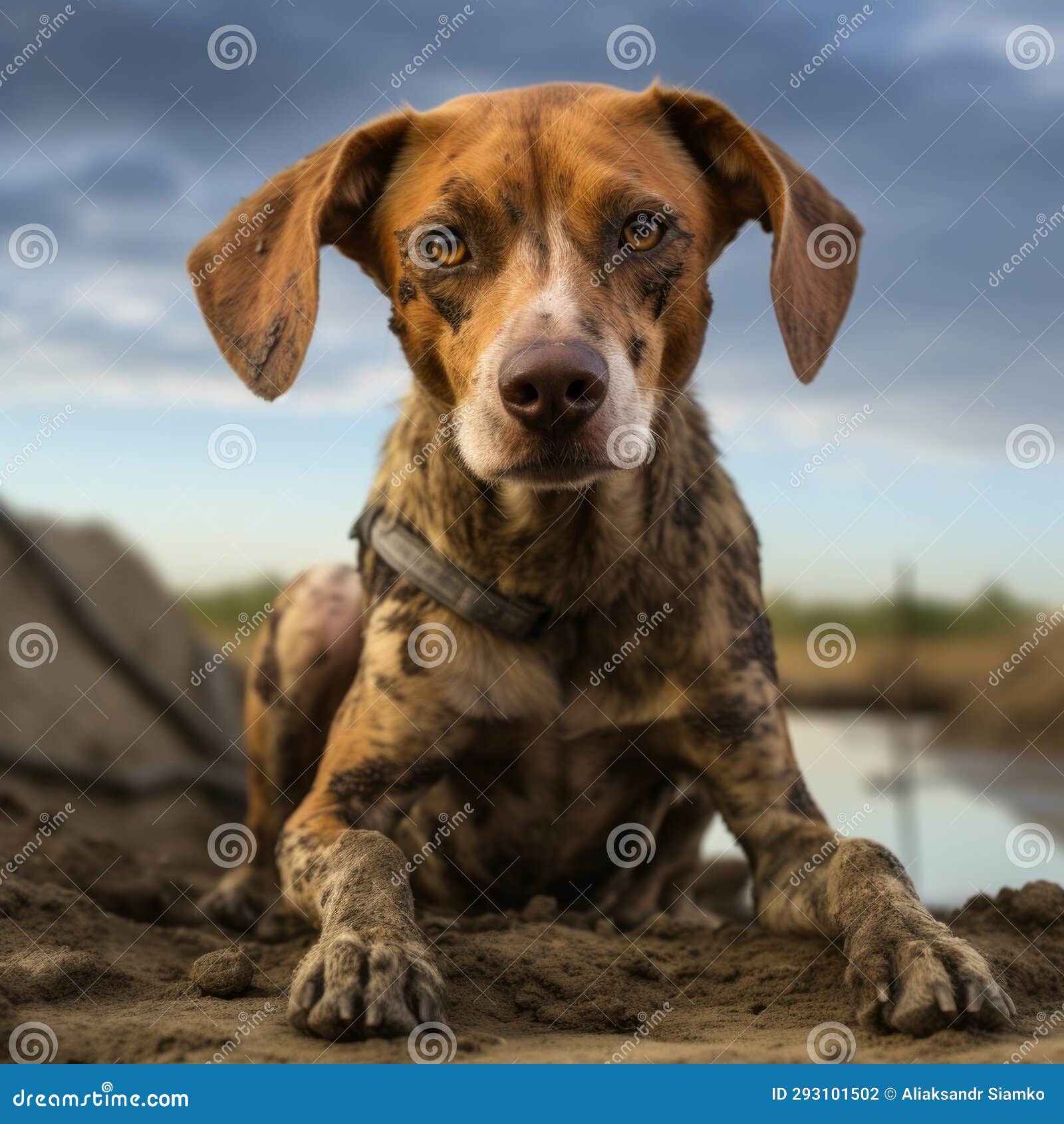 Nice Wounded Dog, Deep Eyes Stock Photo - Image of background, brown ...