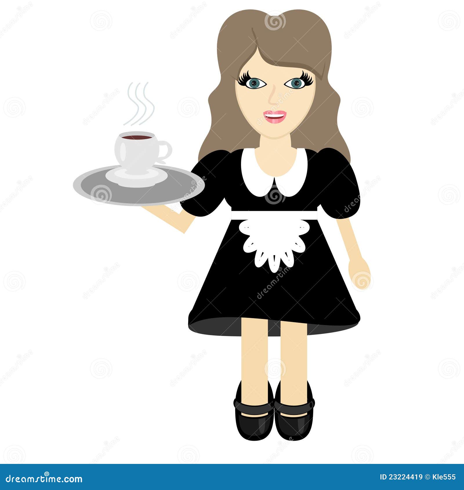 Nice young girl waiter stock vector. Illustration of ginger - 23224419
