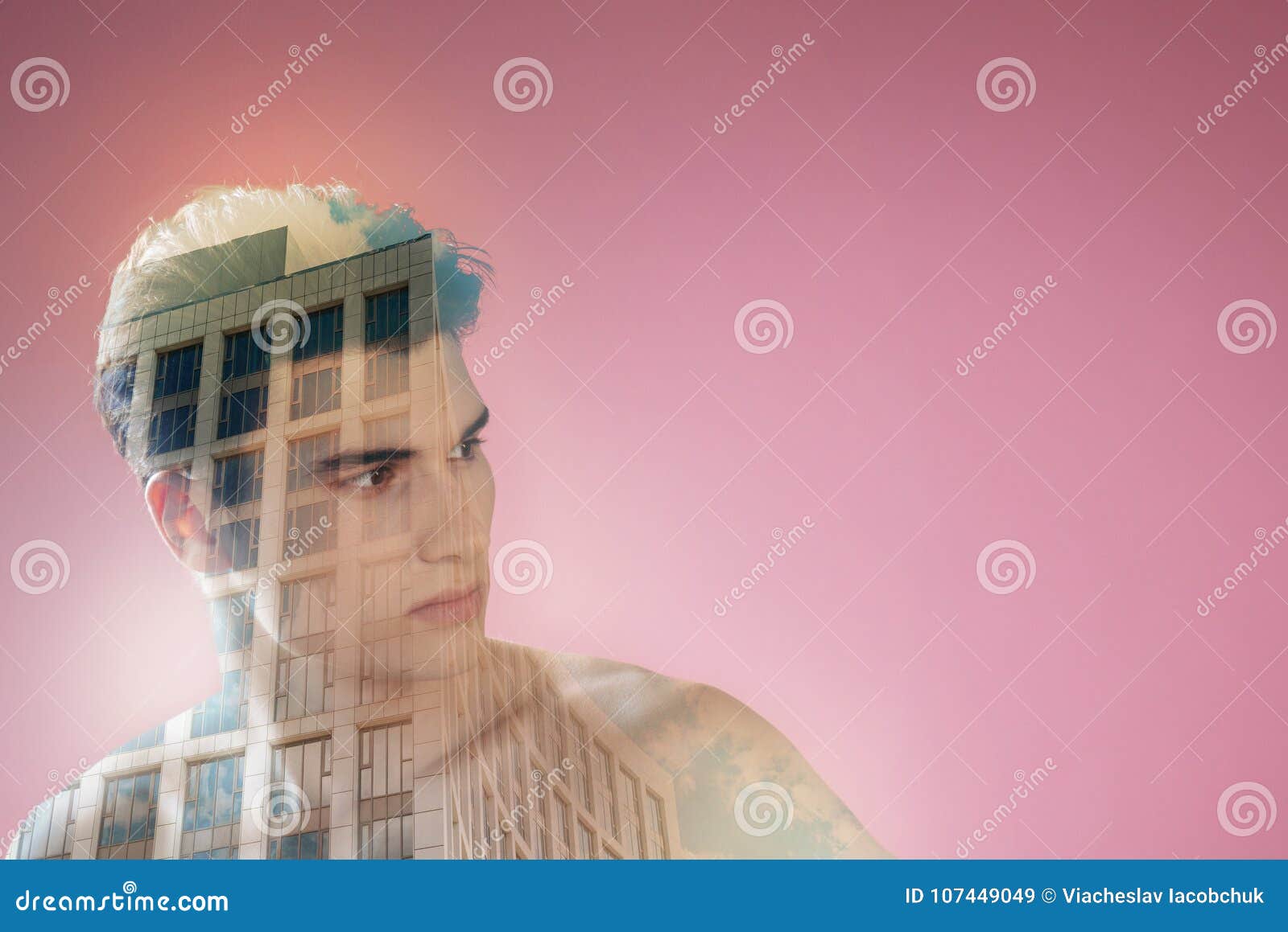 Nice Young Man Imagining a Building Stock Image - Image of creativity ...