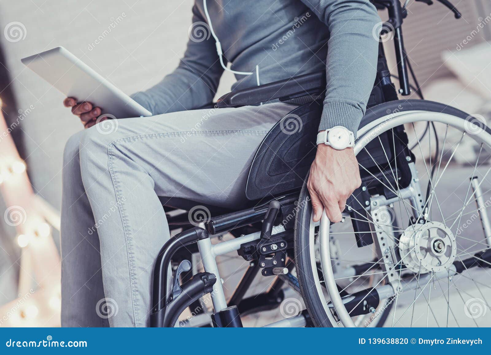 Nice Young Man Moving His Wheelchair Stock Photo - Image of exceptional ...