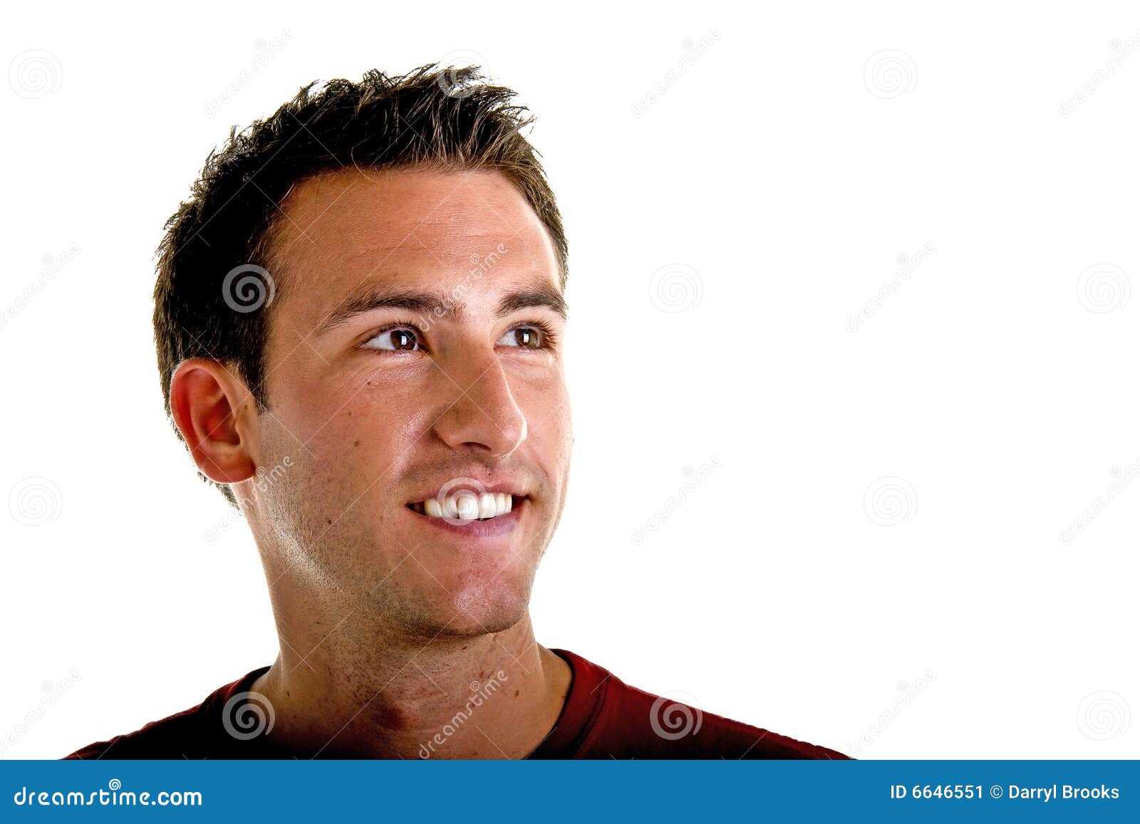 Nice Young Man Smiling and Looking Up Stock Image - Image of white ...