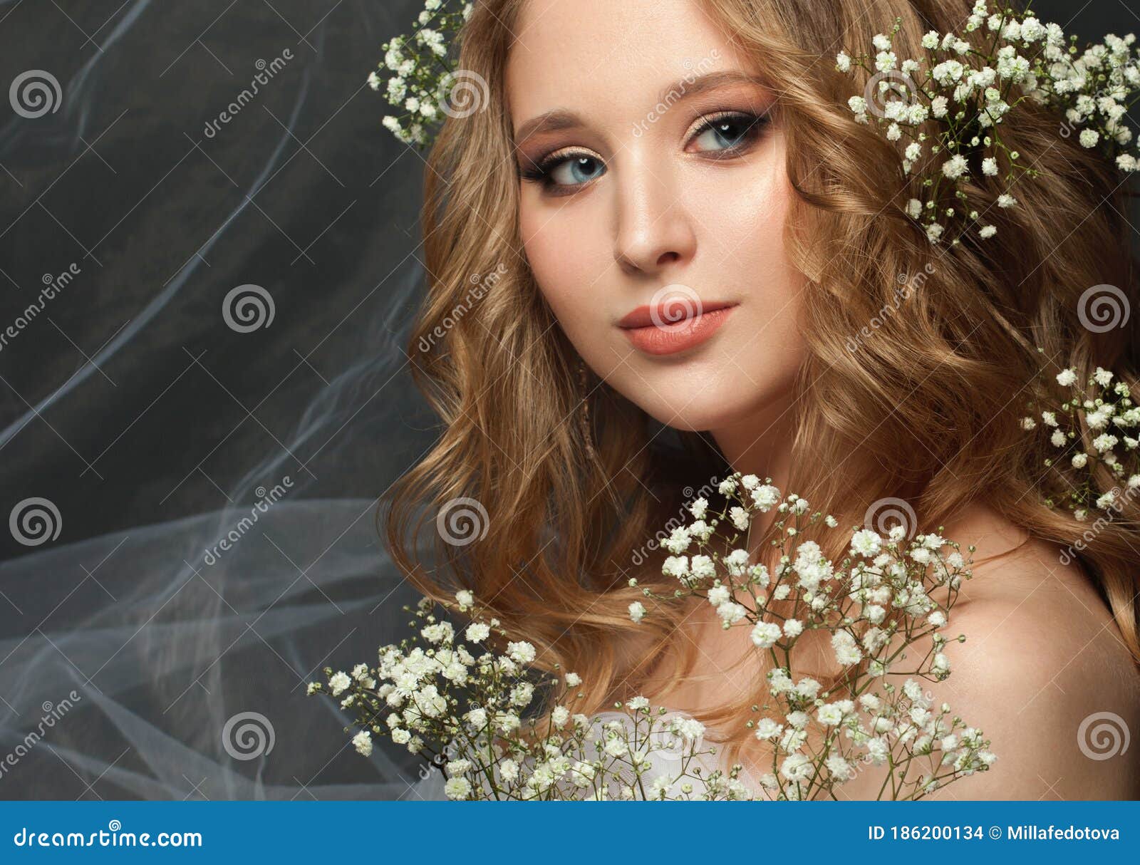 Nice Young Woman Face Close Up Stock Photo - Image of lady, hairstyle ...