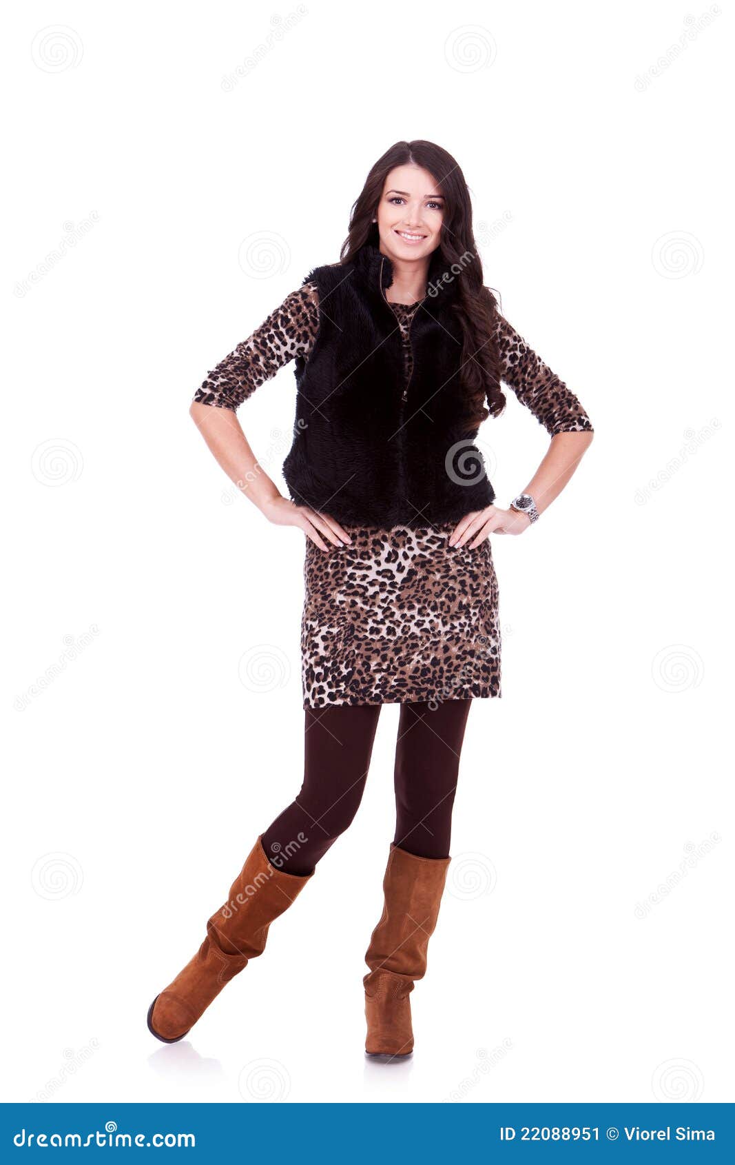 Nice Young Woman in Fur Top Stock Image - Image of girl, cute: 22088951