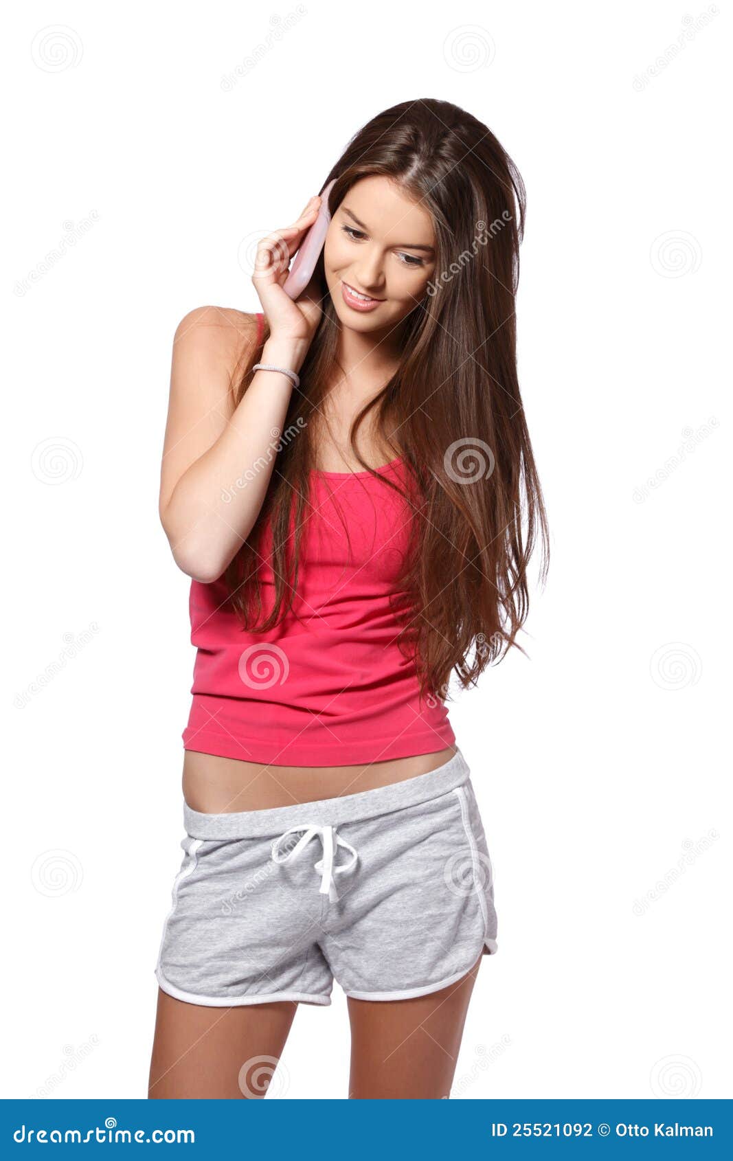 Nice Young Woman Making a Call Stock Photo - Image of happy, teenager ...