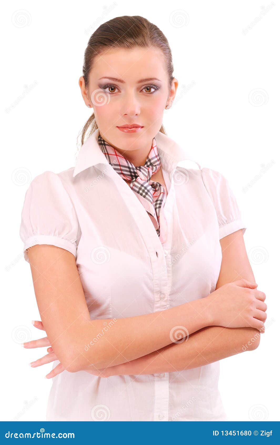 Nice Young Woman with Scarf on Neck Stock Photo - Image of expressing ...