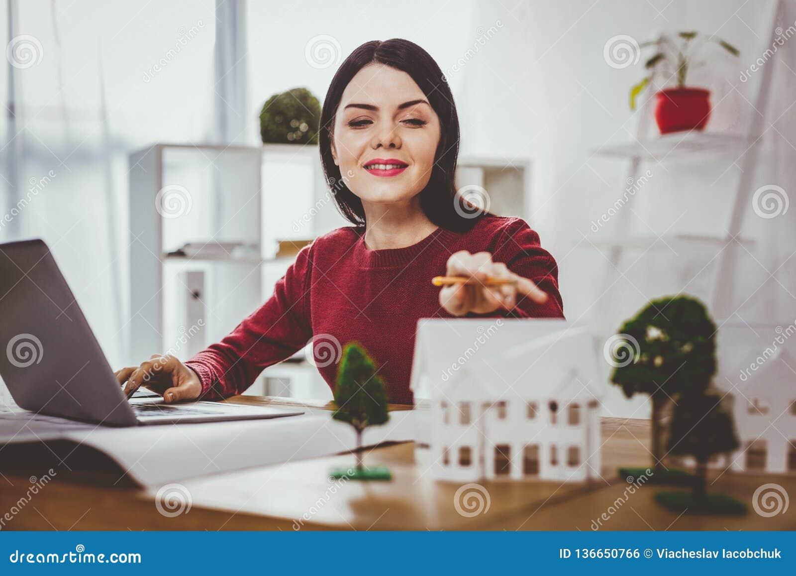 Nice Young Woman Working on a Project Stock Photo - Image of caucasian ...