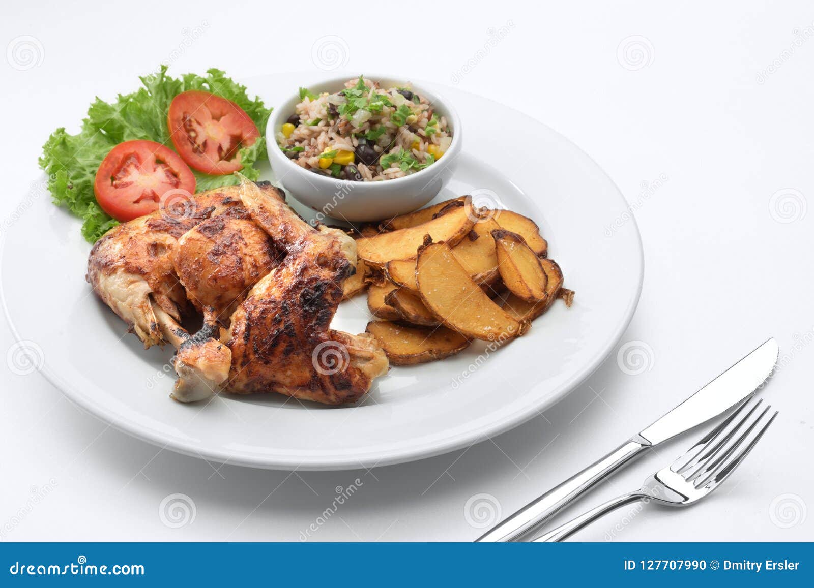 Nice Yummy Barbeque Chicken on White Back Stock Photo - Image of ...