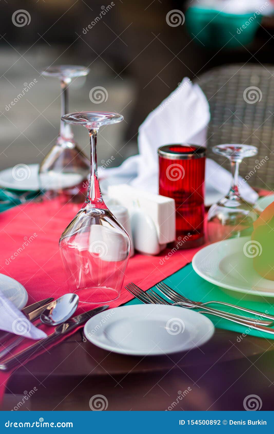 Nicely Decorated Table Appointments with Beautiful Decor with Plates ...