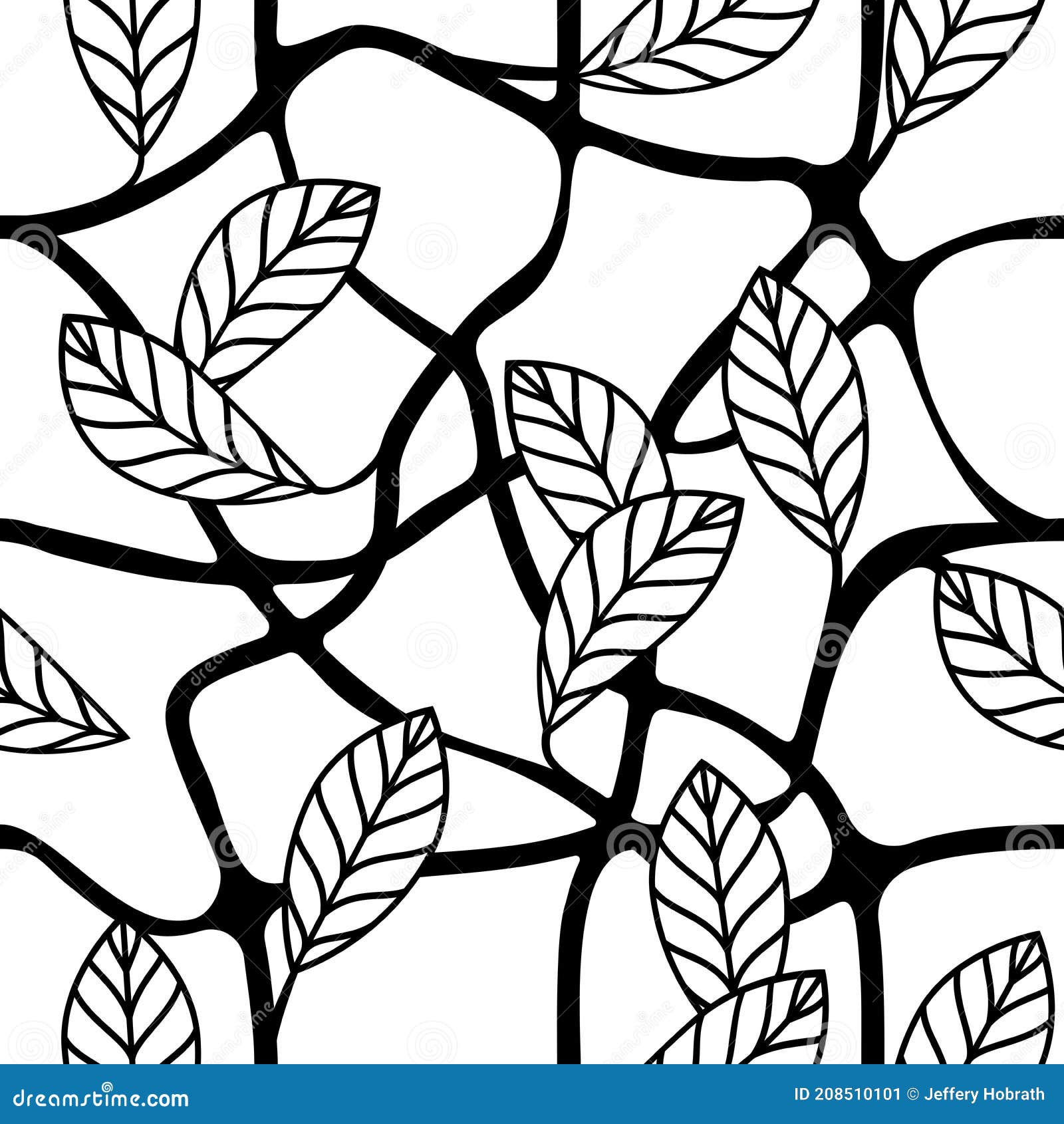 Leaves and Branches Decorative Seamless Repeating Pattern Vector ...
