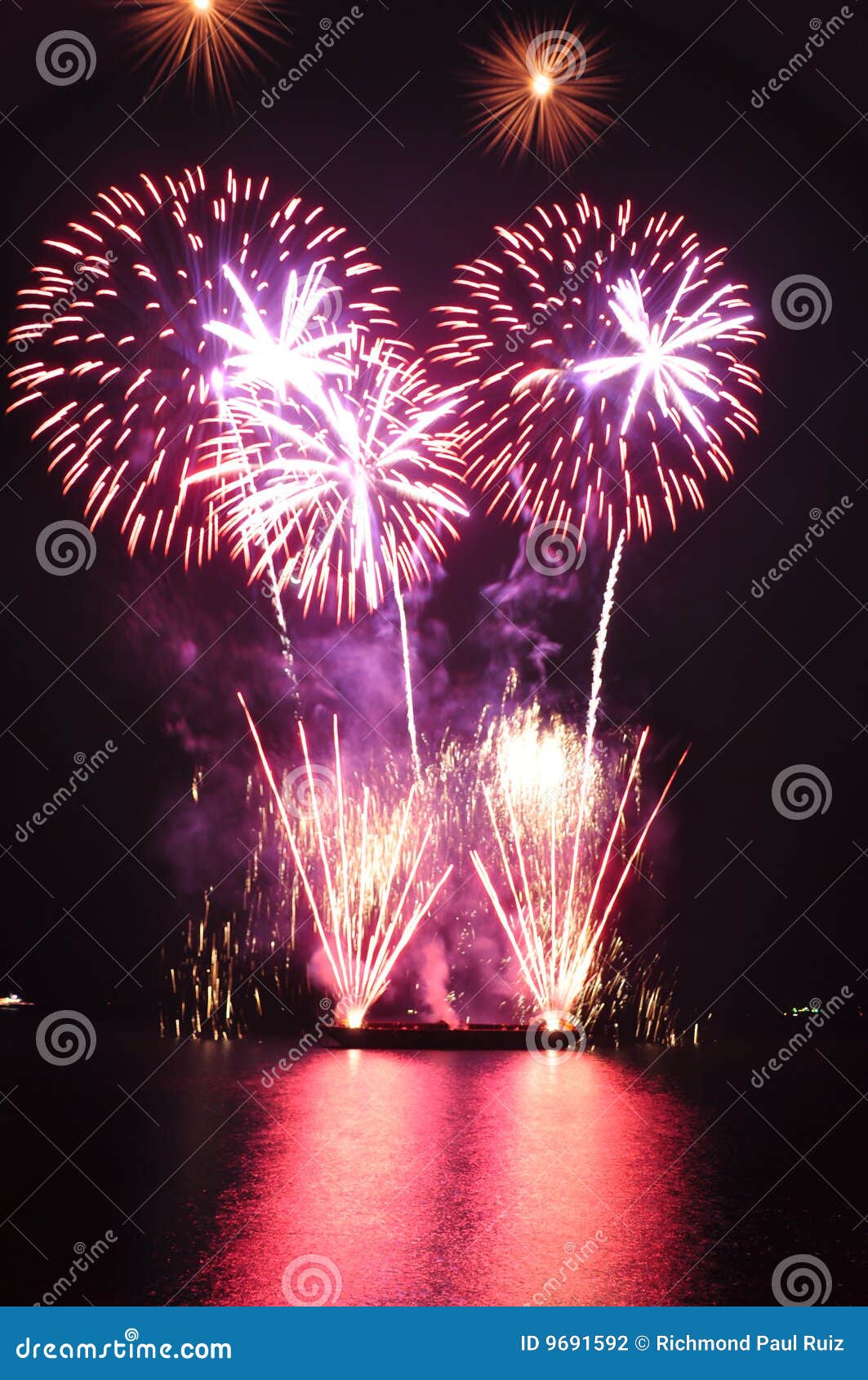Nicely Projected Fireworks stock photo. Image of night - 9691592