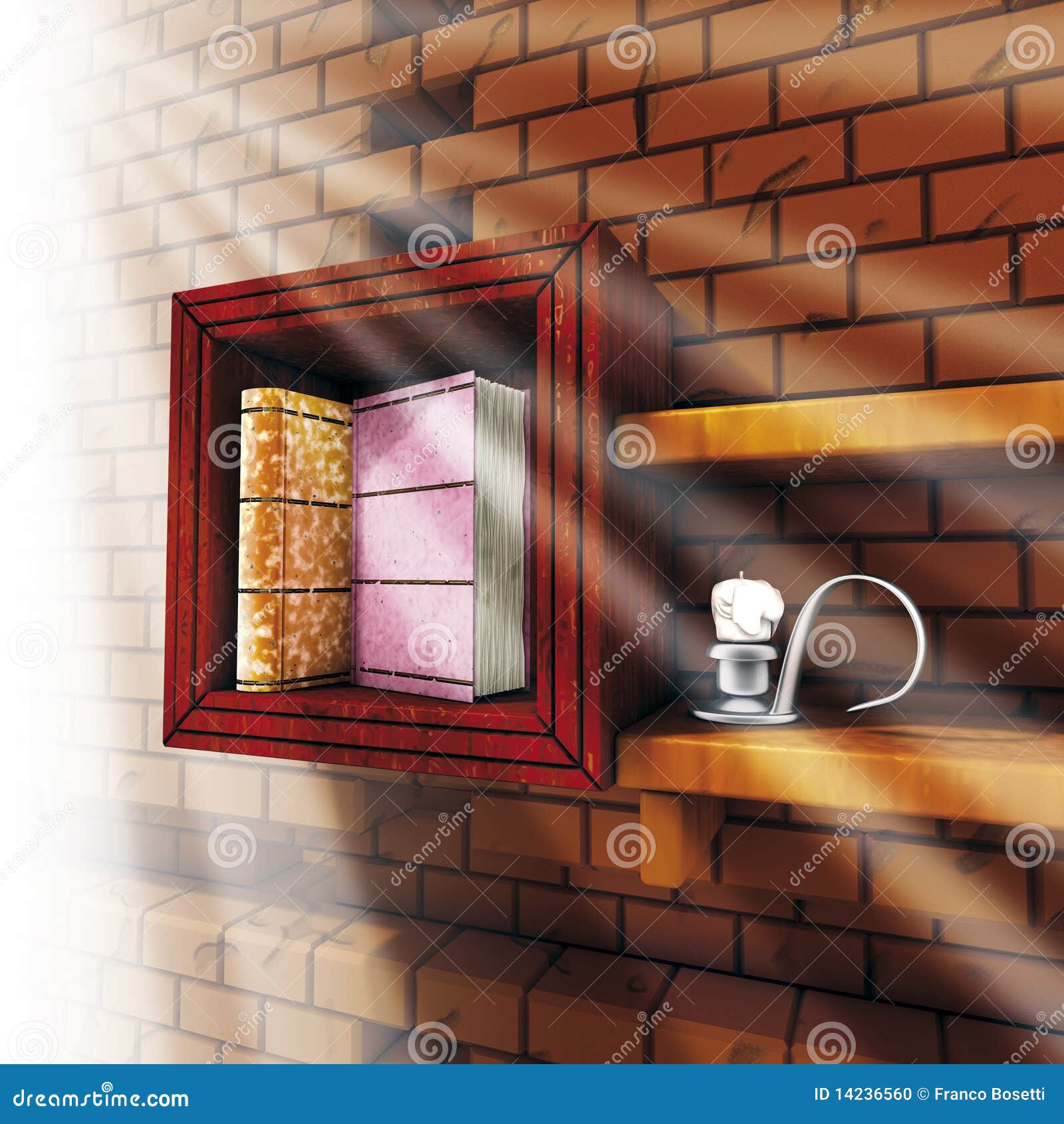 Niche books stock illustration. Illustration of wall - 14236560