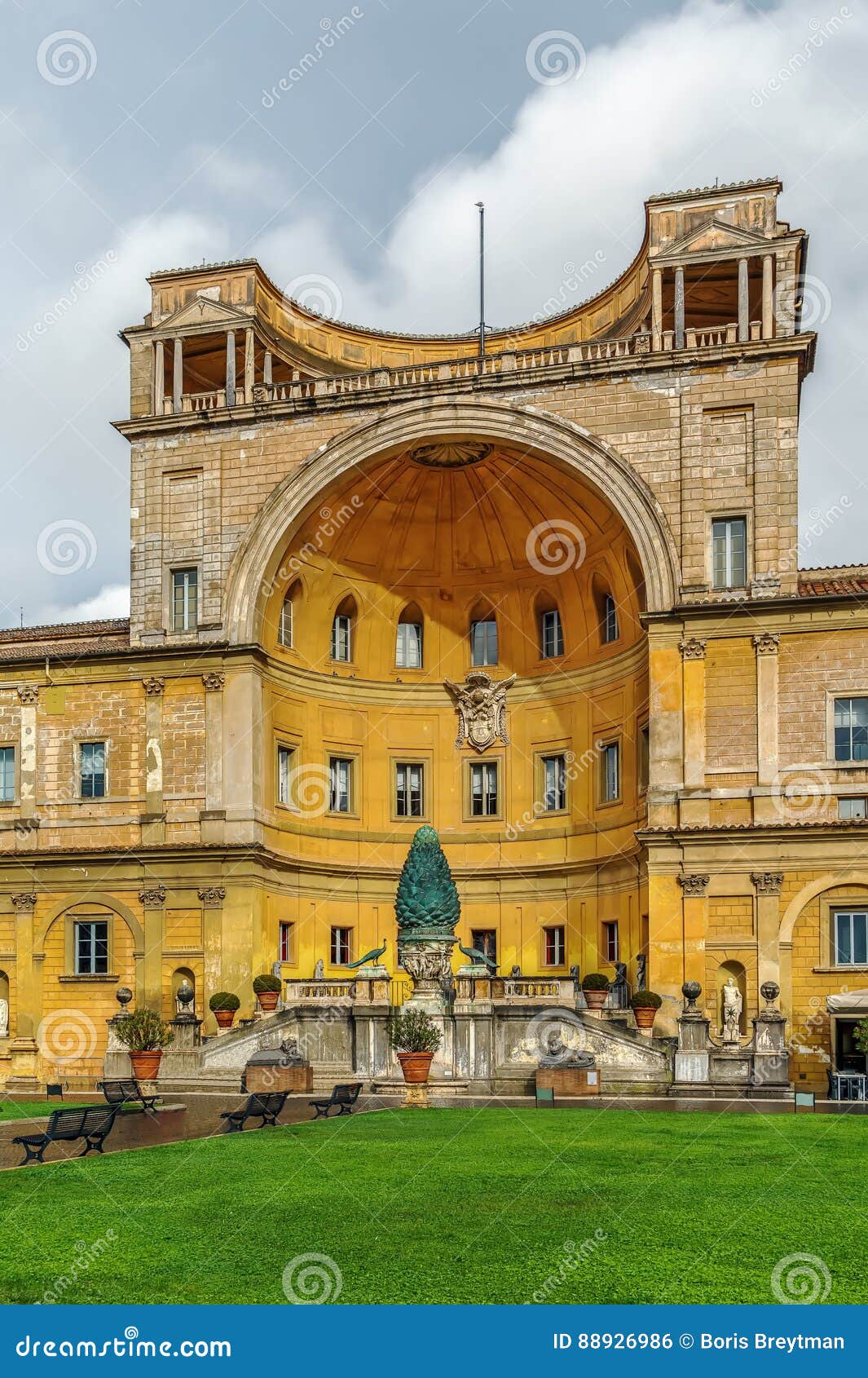 Niche with Cortile Della Pigna, Vatican Editorial Photo - Image of ...