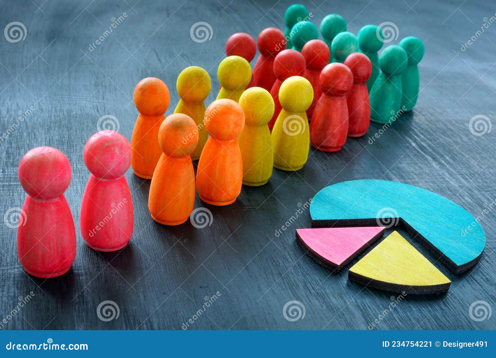 Niche Marketing Concept. Colorful Figures of Customers and Chart. Stock ...