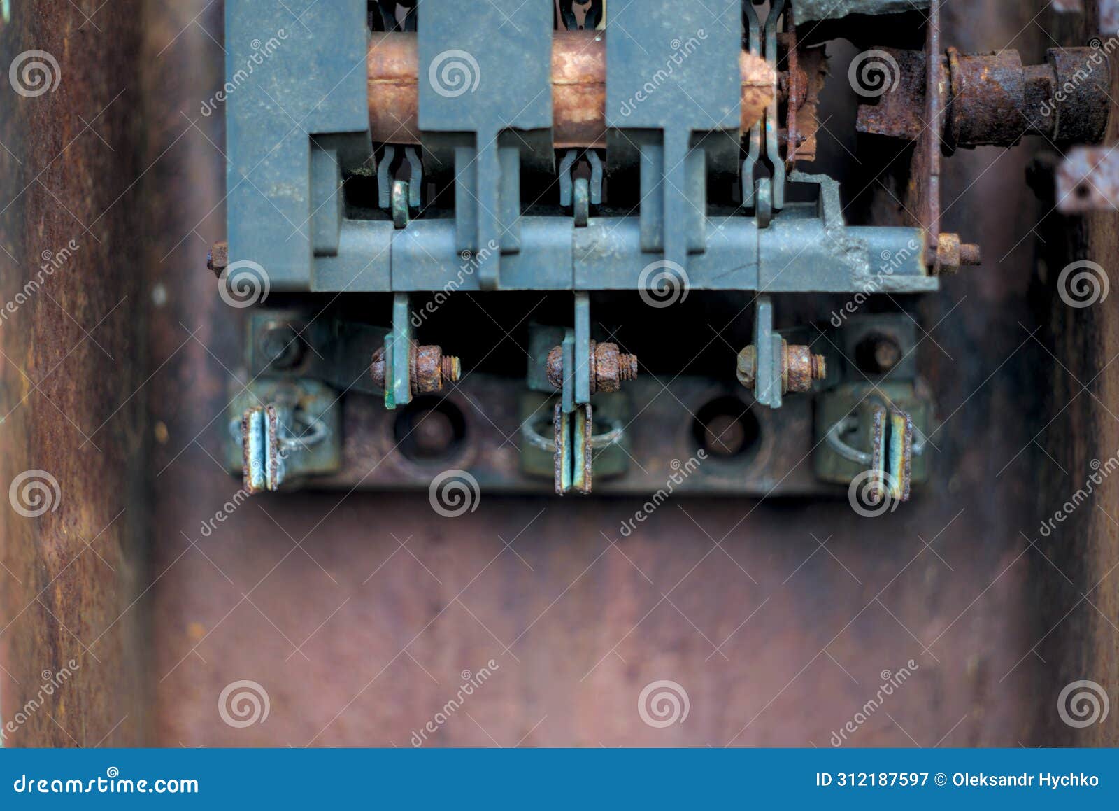 The Niche Of The Old Broken Electrical Panel Of The Drawer On The Wall ...