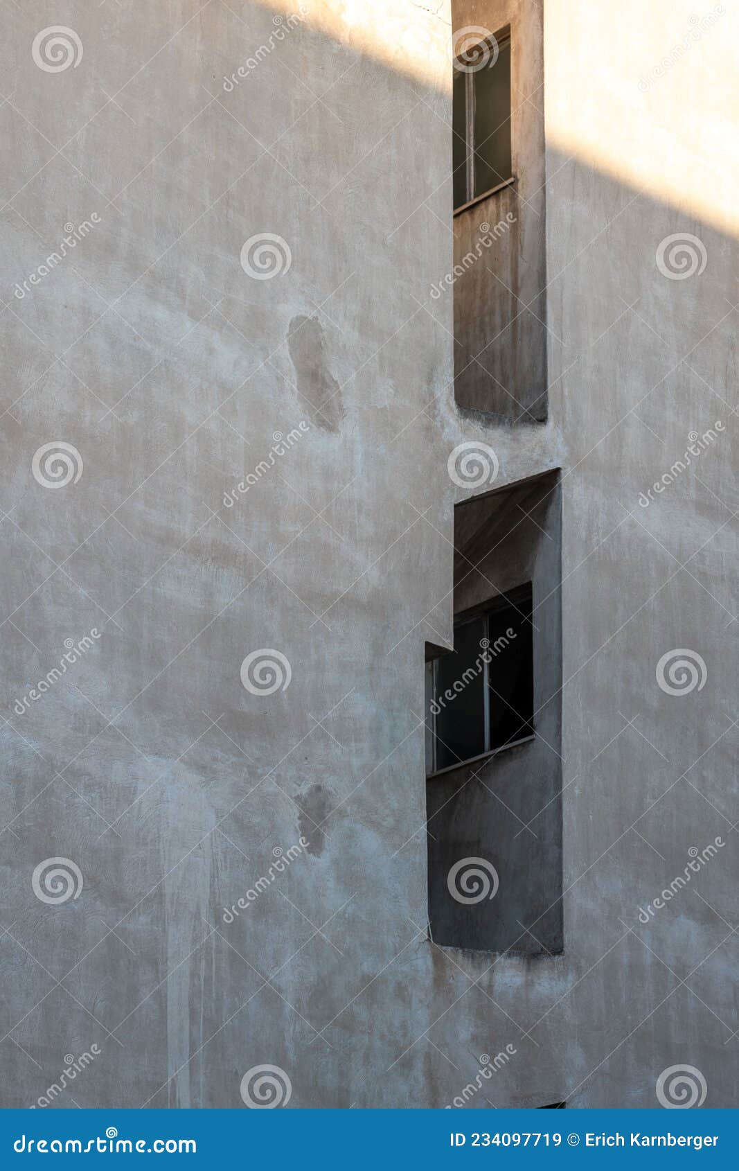 Niche Windows and Concrete Wall Stock Image - Image of contemporary ...