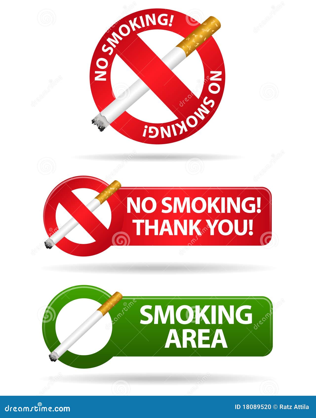 Nichtraucher- Und Rauchender Bereichszeichen Stock Abbildung ...
