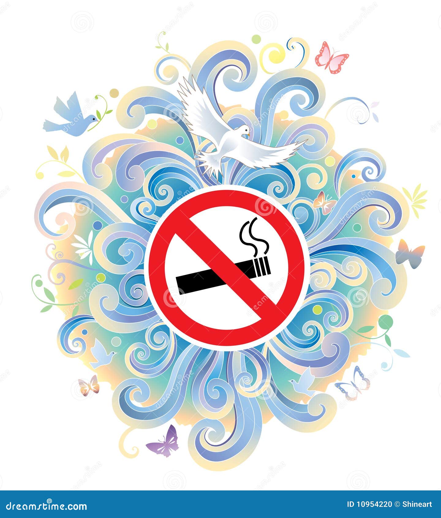 Nichtraucherzeichen vektor abbildung. Illustration von wolken - 10954220