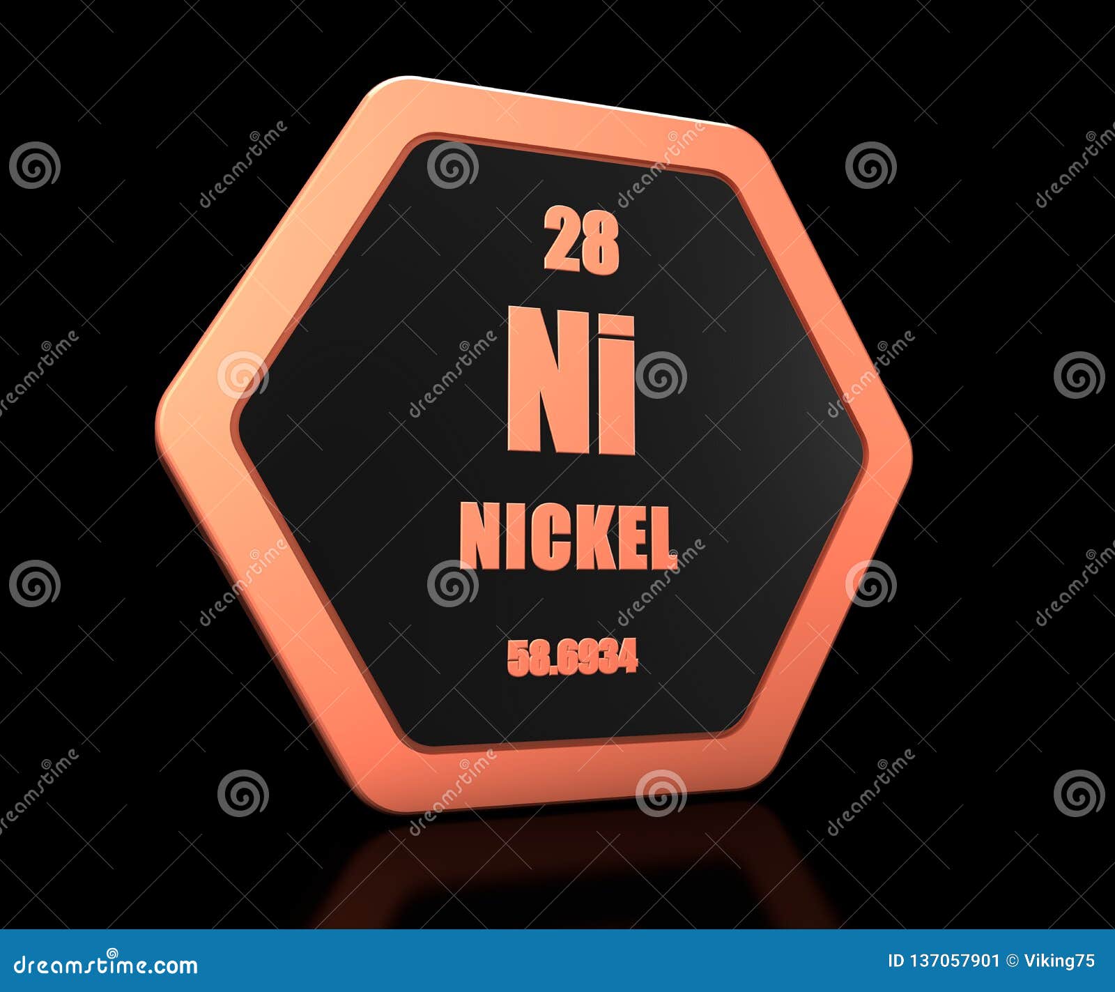 Nickel Chemical Element Periodic Table Symbol 3d Render Stock ...