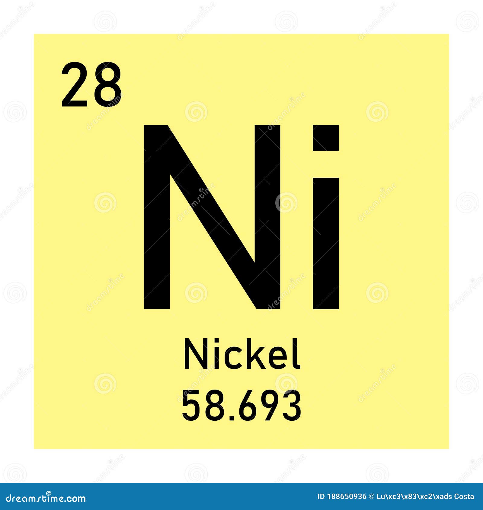 Nickel element icon stock illustration. Illustration of metal - 188650936