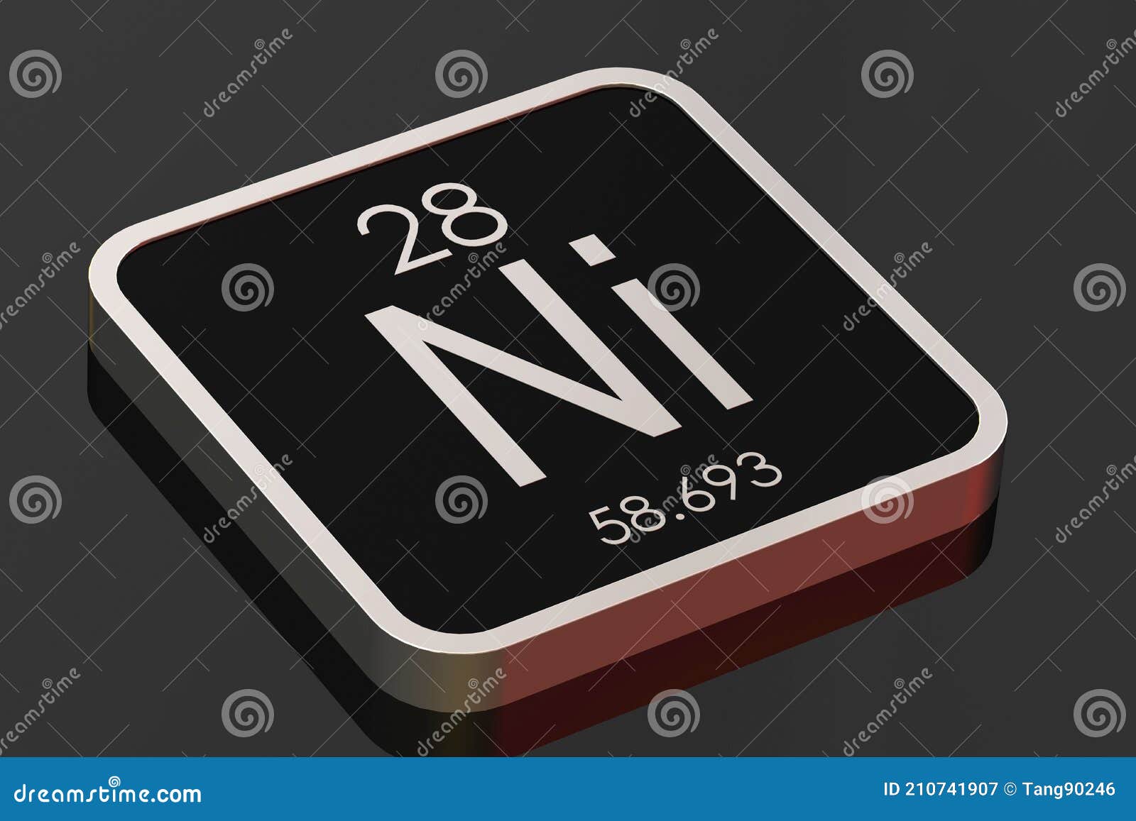 Nickel Ni Block On The Pile Of Periodic Table Of The Chemical Elements ...