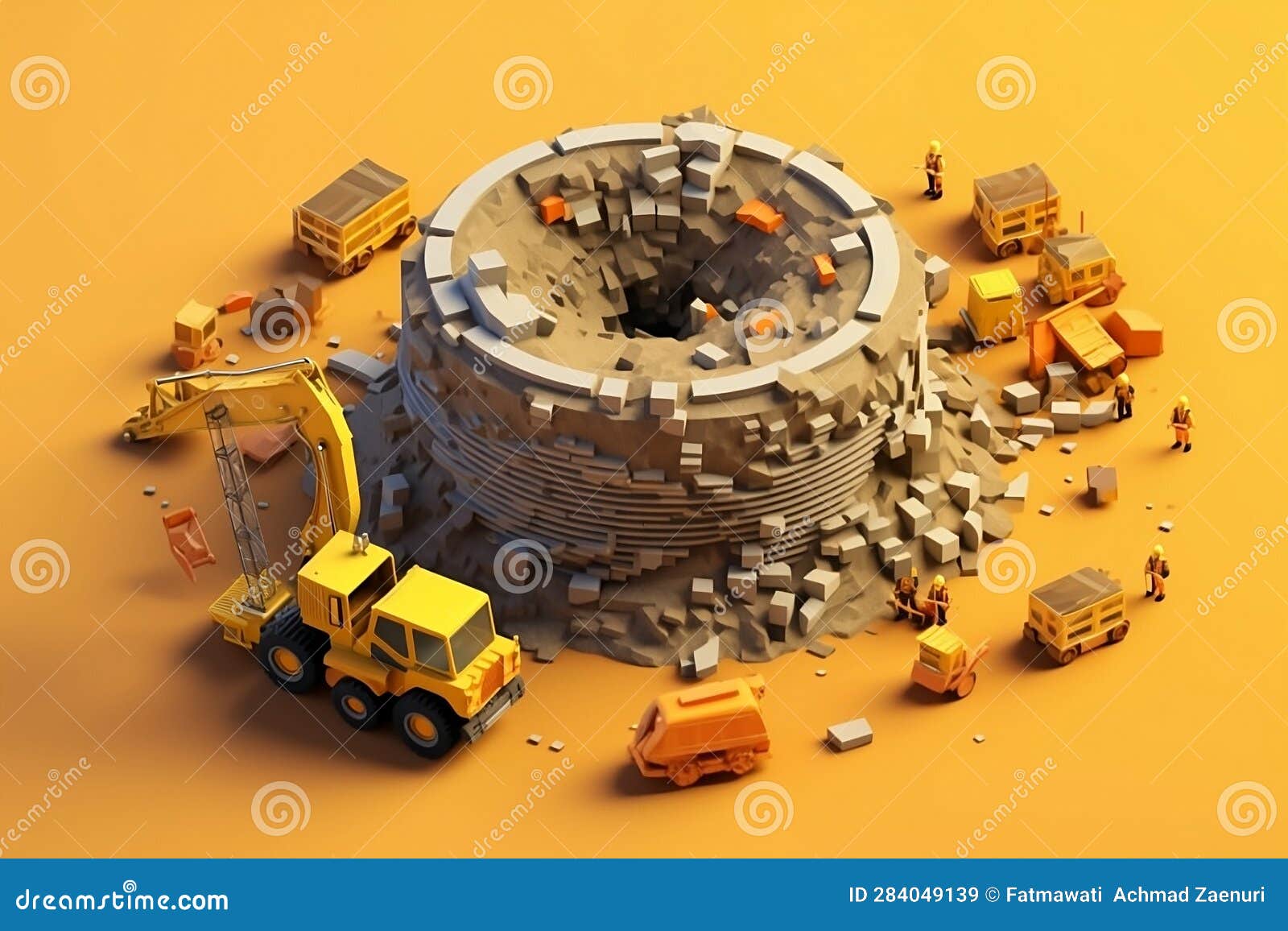 Nickel Metal Mining with 3d Low Poly Isometric Illustration, Generative ...