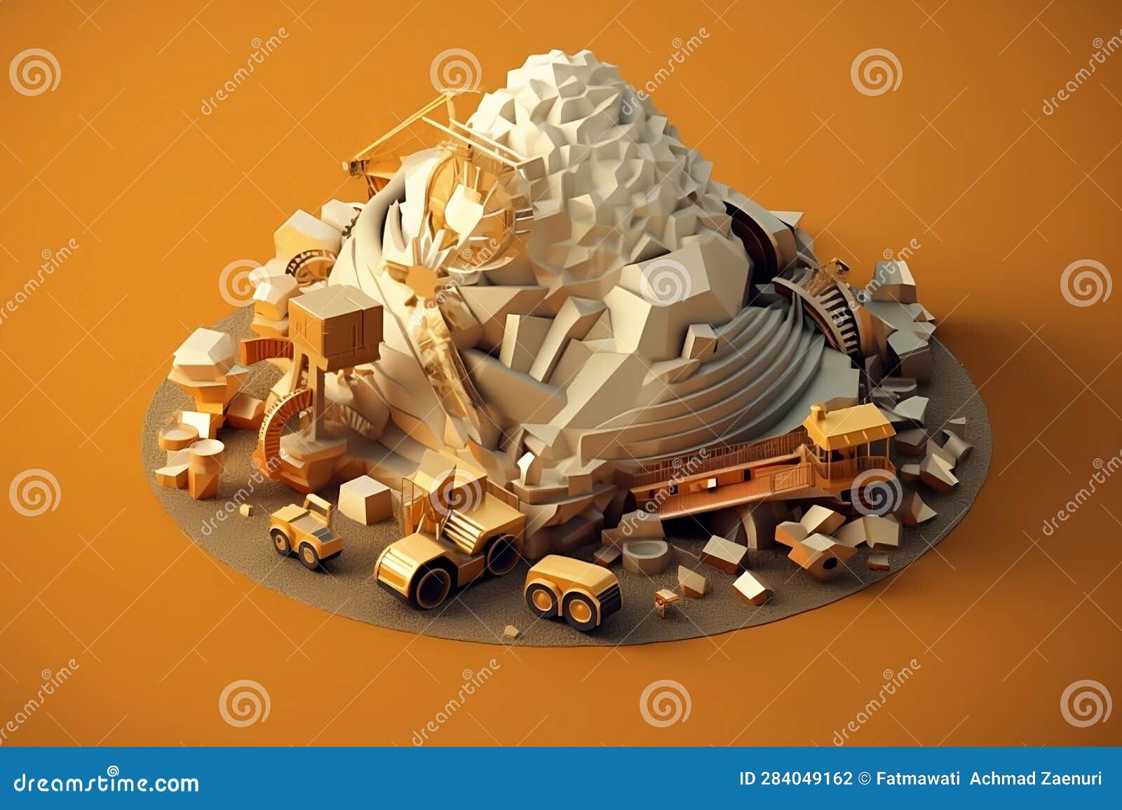 Nickel Metal Mining with 3d Low Poly Isometric Illustration, Generative ...