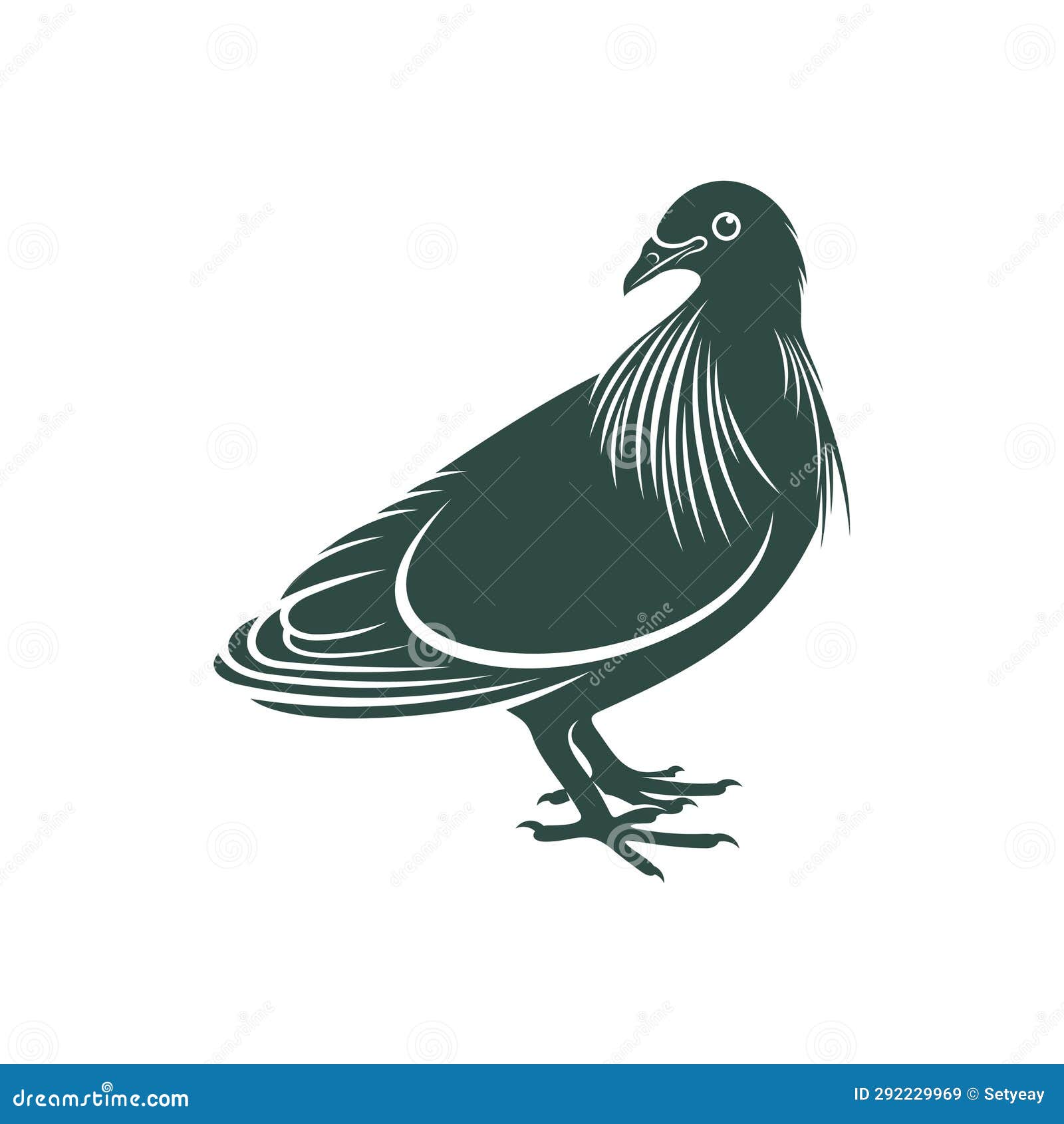 Nicobar Pigeon Design Vector Illustration. Nicobar Pigeon Silhouette ...